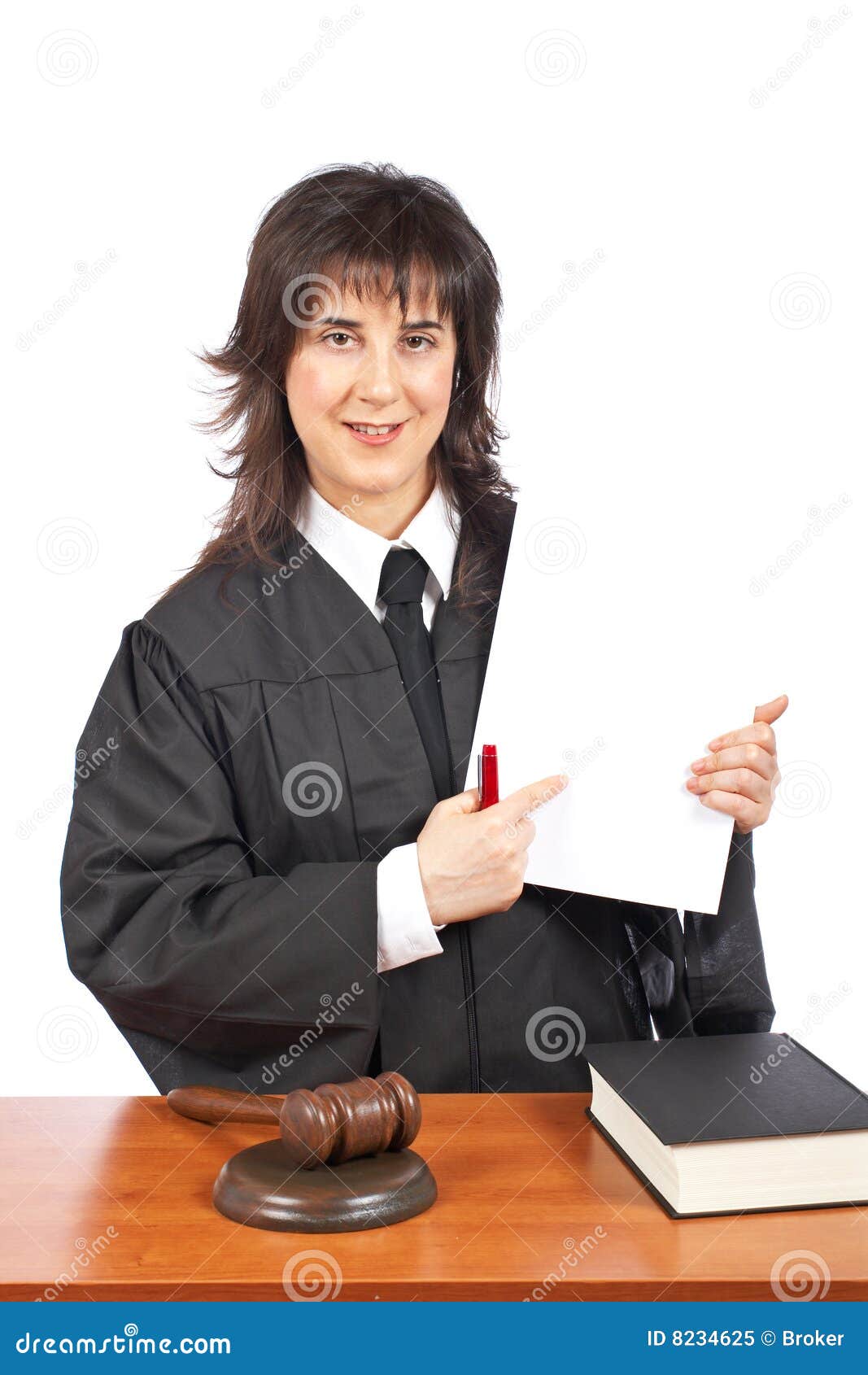 Female Judge With Wooden Gavel Royalty-Free Stock Image | CartoonDealer ...