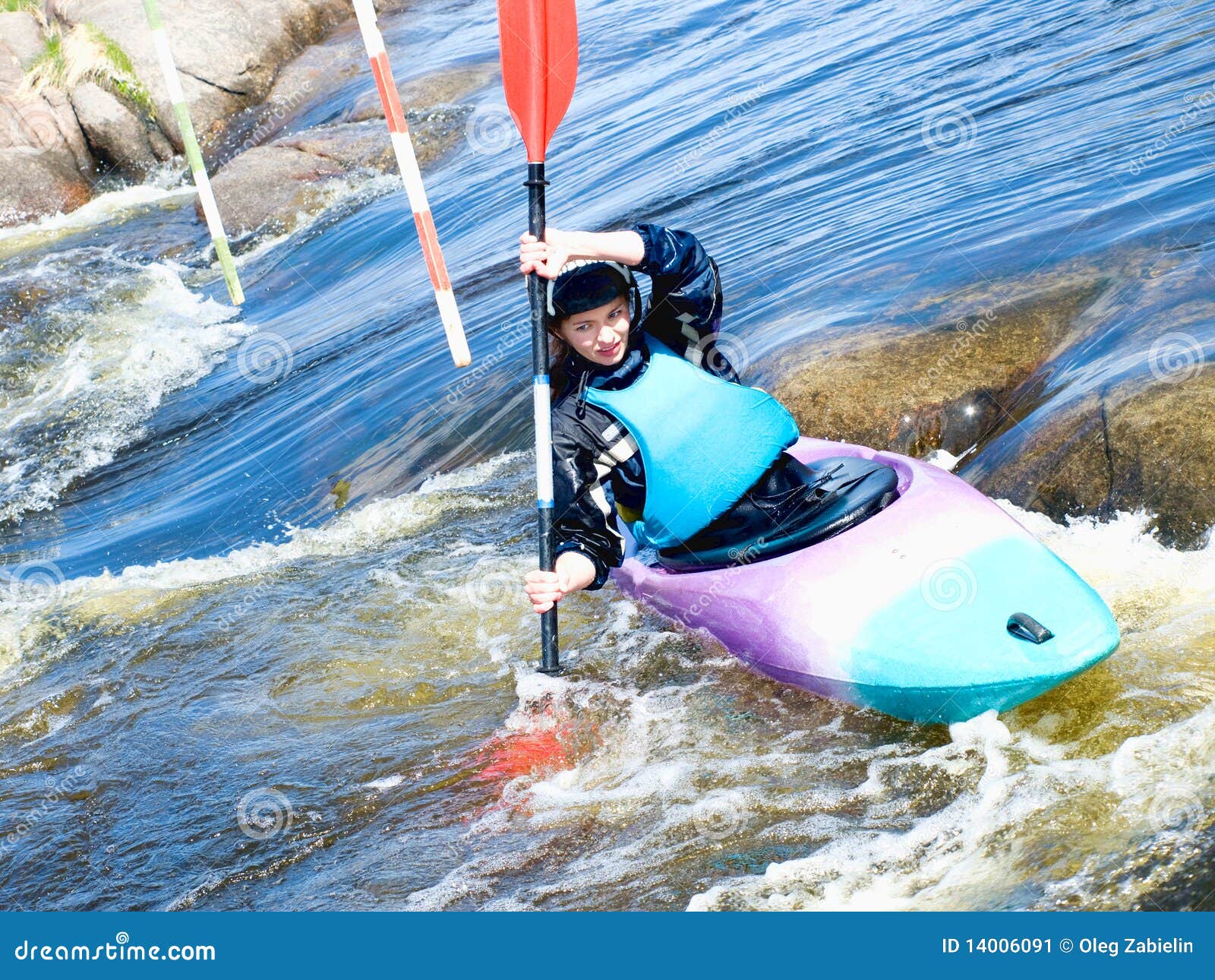 Female kayaker stock image. Image of speed, rapid, female - 14006091