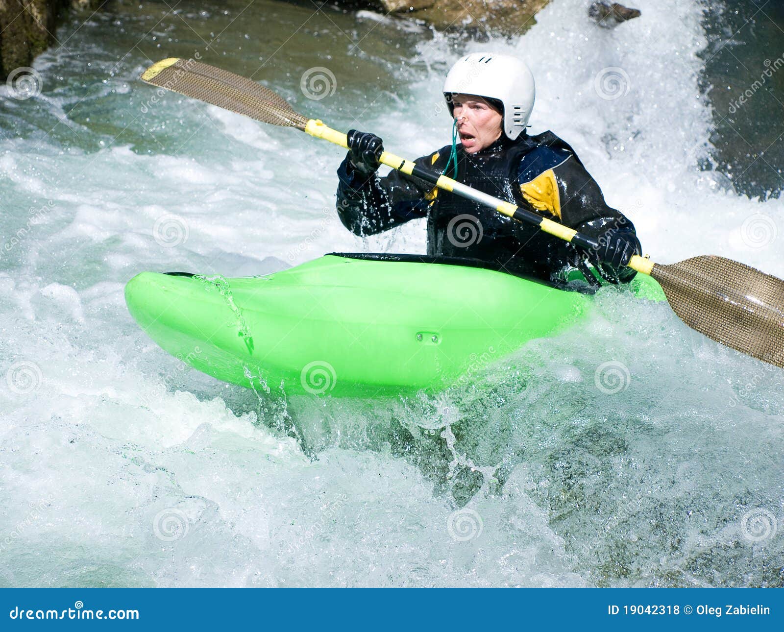 Female kayaker stock photo. Image of boat, rapid, speed - 19042318