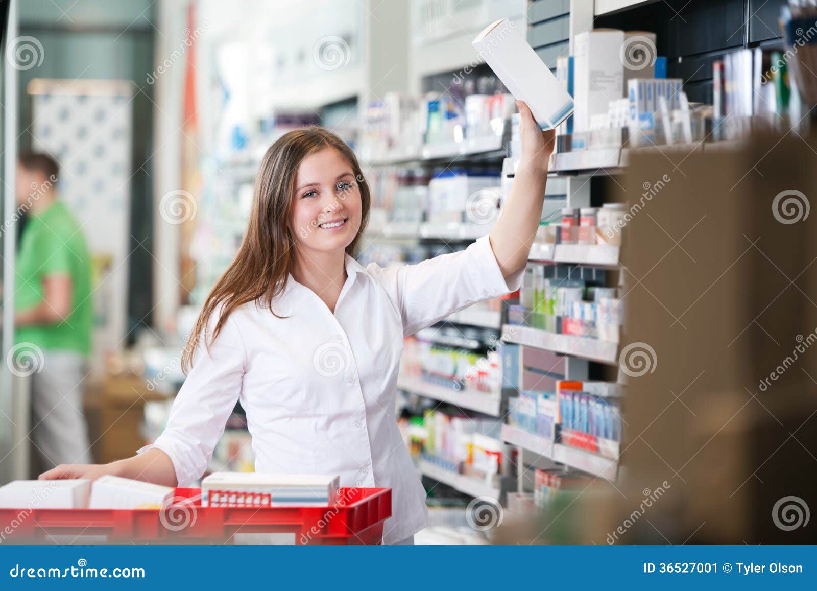 Female Keeping a Box on Shelf Stock Image - Image of health, horizontal ...