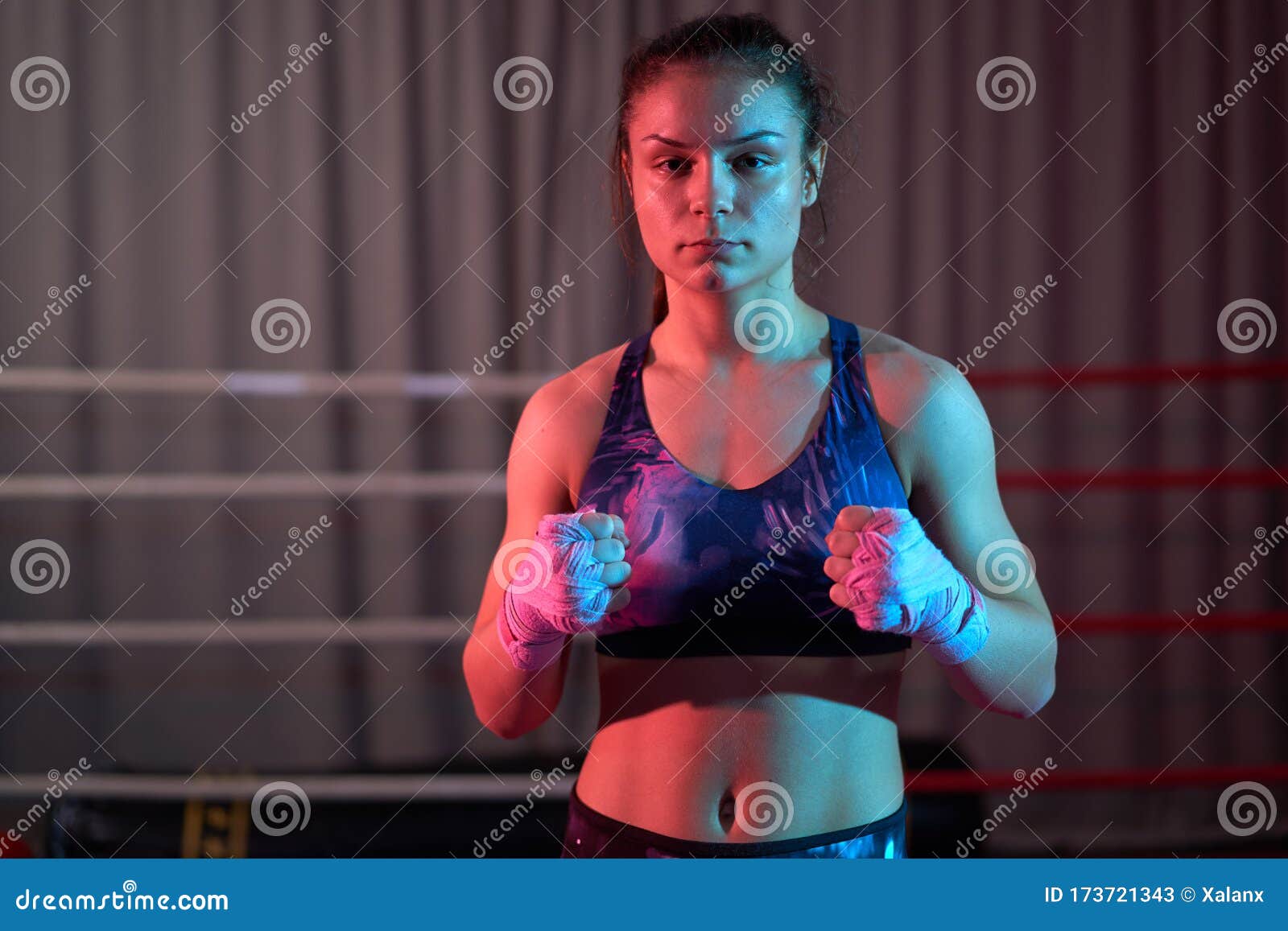 Female kickboxer training stock image. Image of people - 173721343