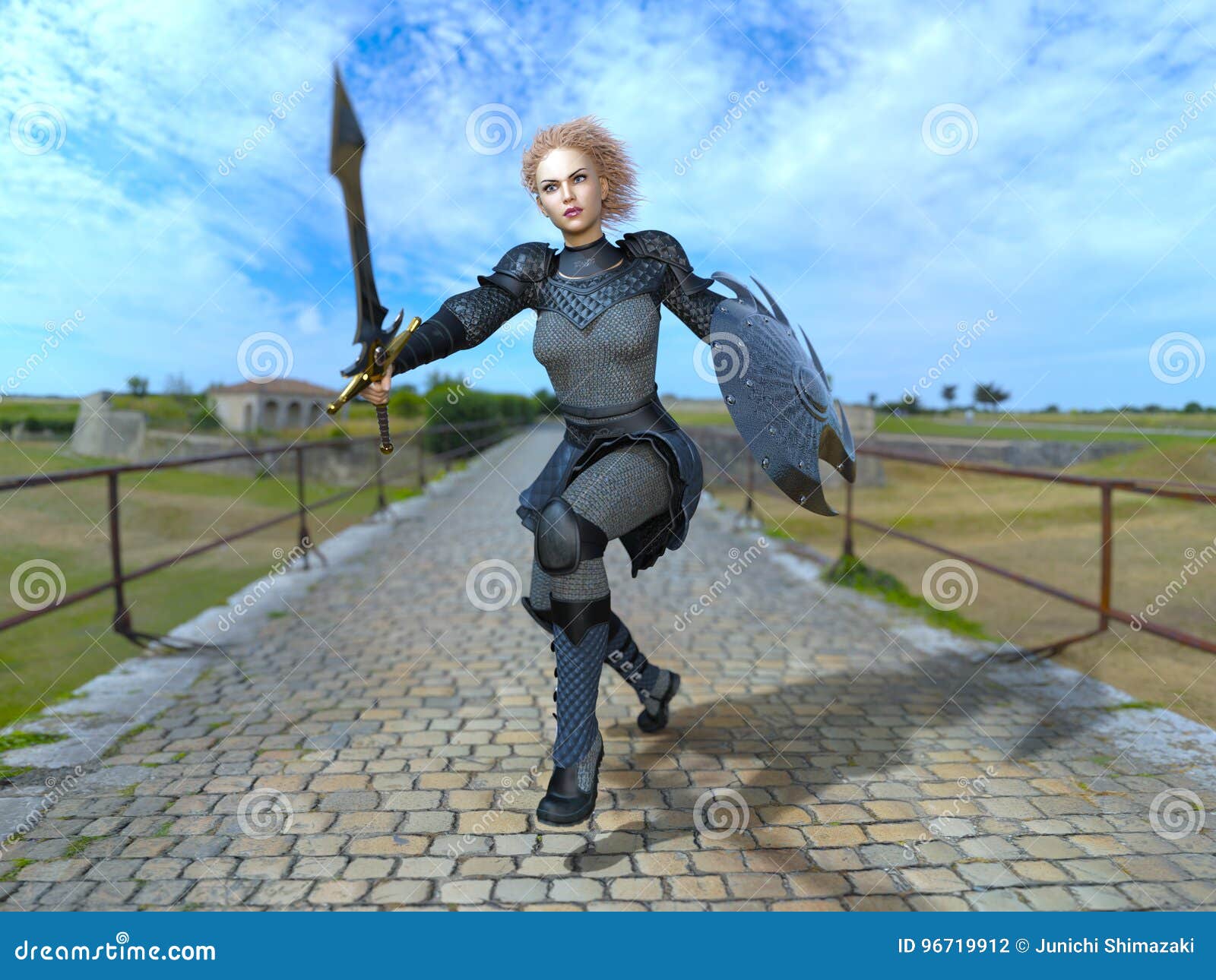 Female knight stock photo. Image of pose, body, costume - 96719912