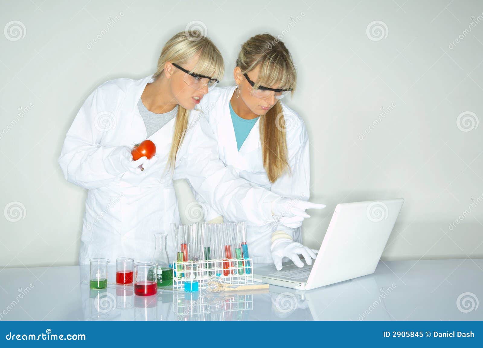 Female in lab stock image. Image of observing, coat, researcher - 2905845