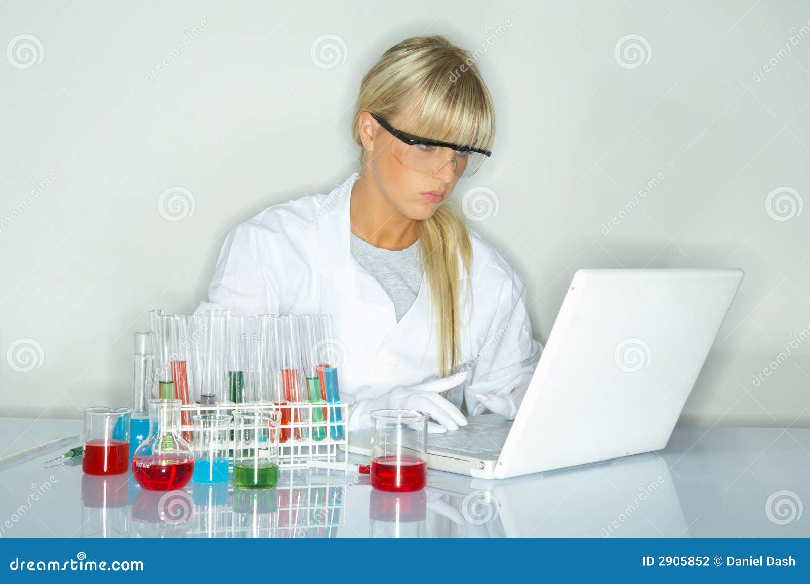 Female in lab stock photo. Image of concentrate, coat - 2905852