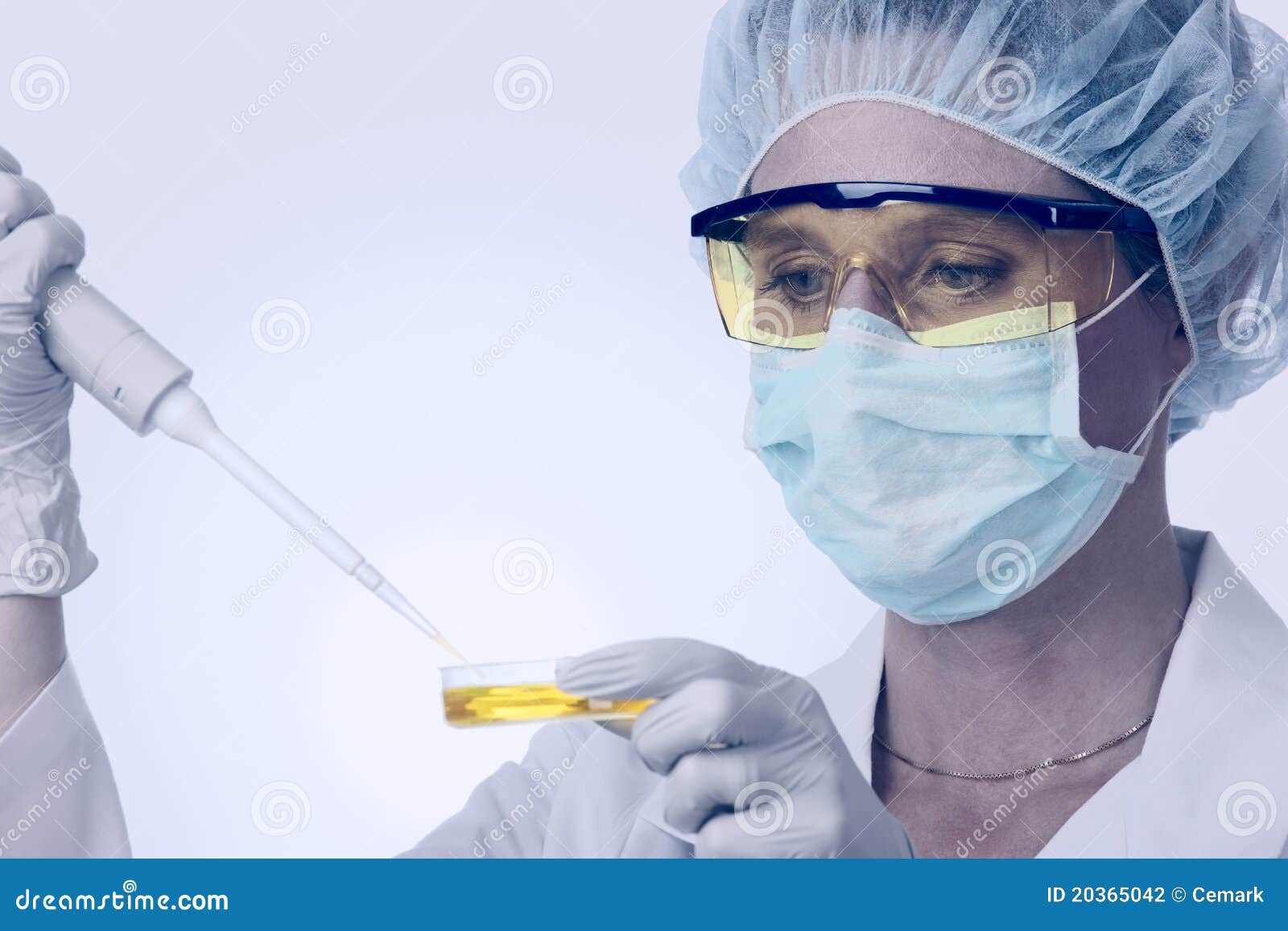 Female Lab Technician with Pipette and Liquid Stock Photo - Image of ...
