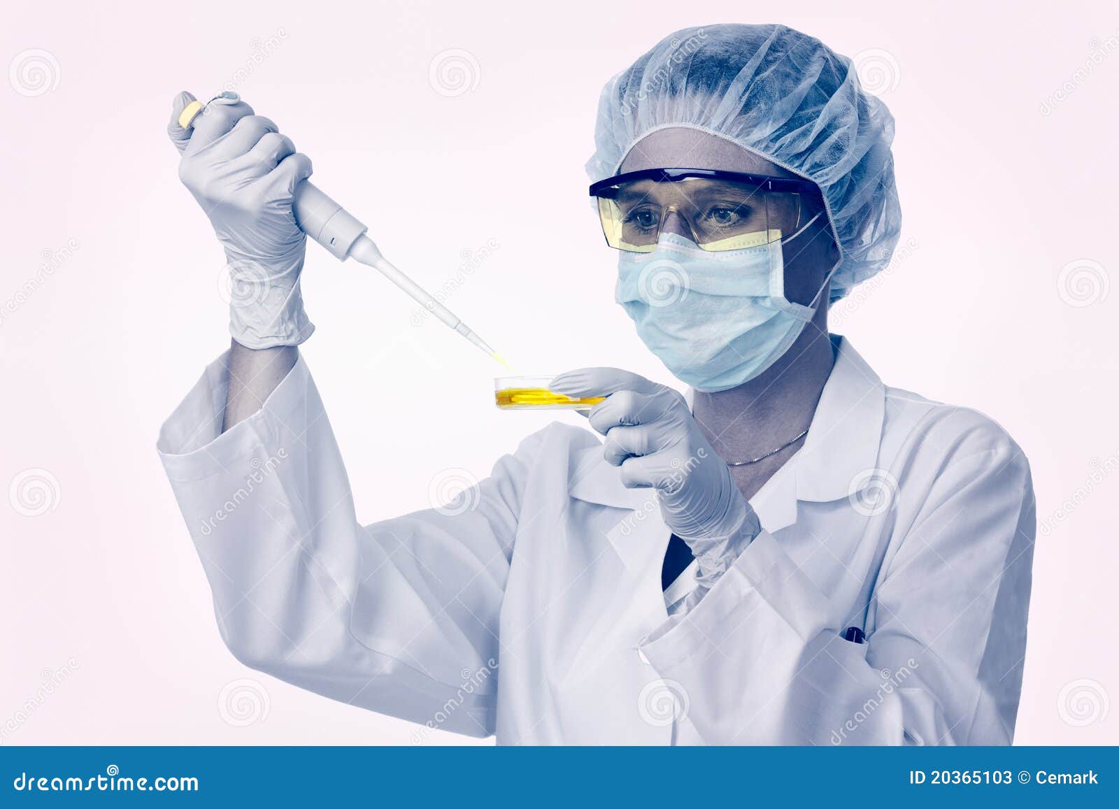 Female Lab Technician with Pipette and Liquid Stock Image - Image of ...