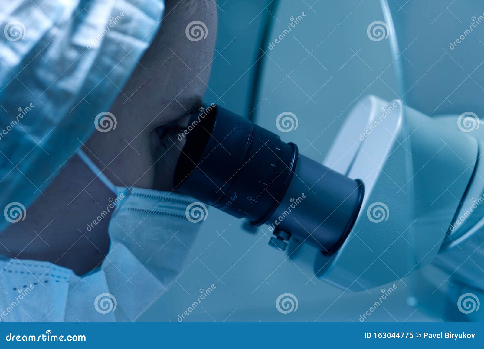 Female Lab Technician in a Protective Mask Stock Image - Image of ...