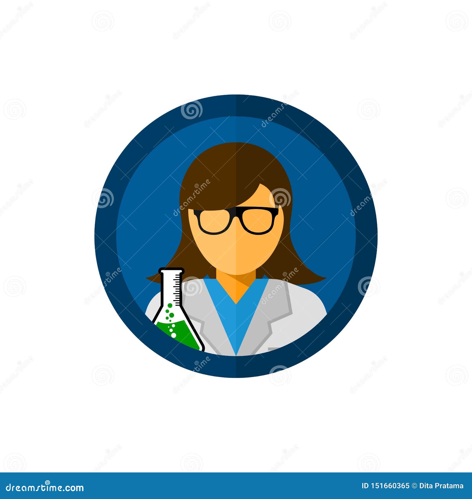 Laboratory Assistant with Circle Vector Icon Illustration. Stock ...