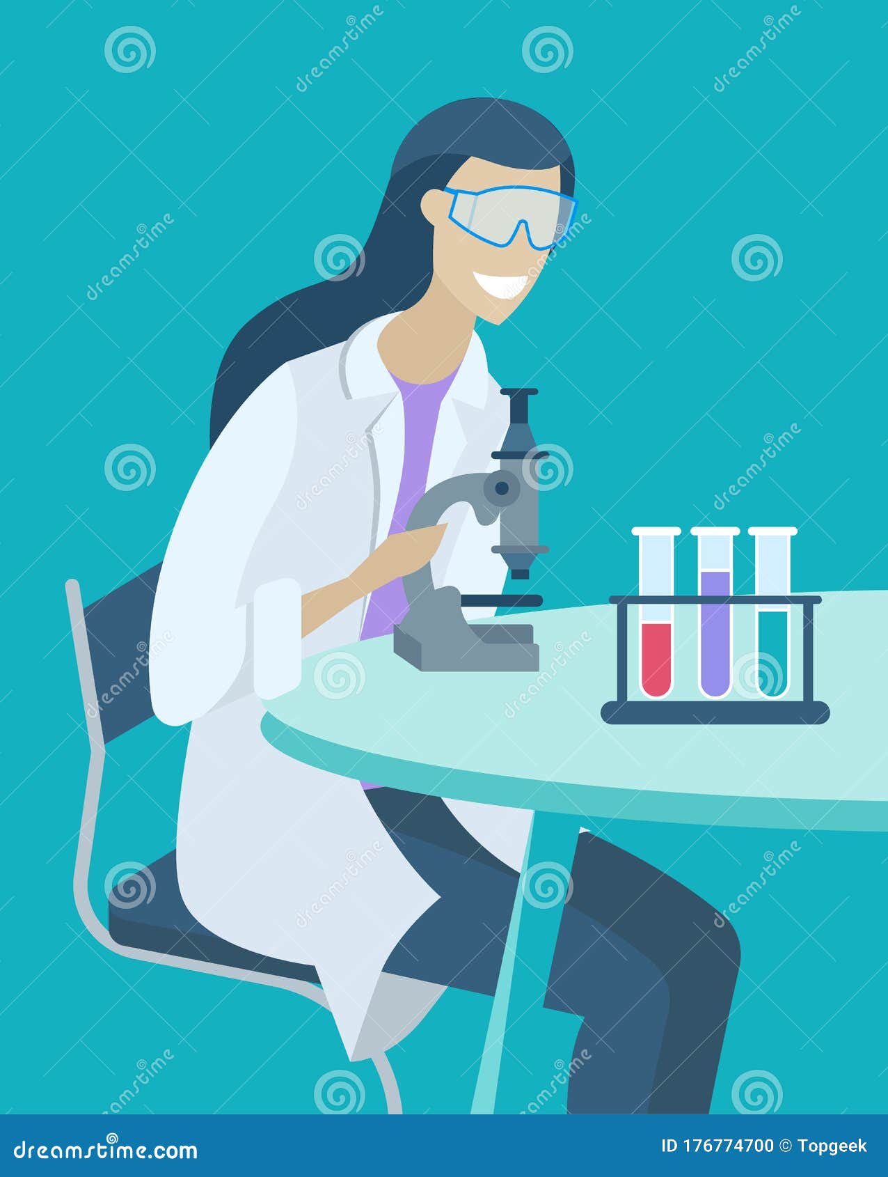 Laboratory Assistant Exploring Medical Preparation Stock Vector ...