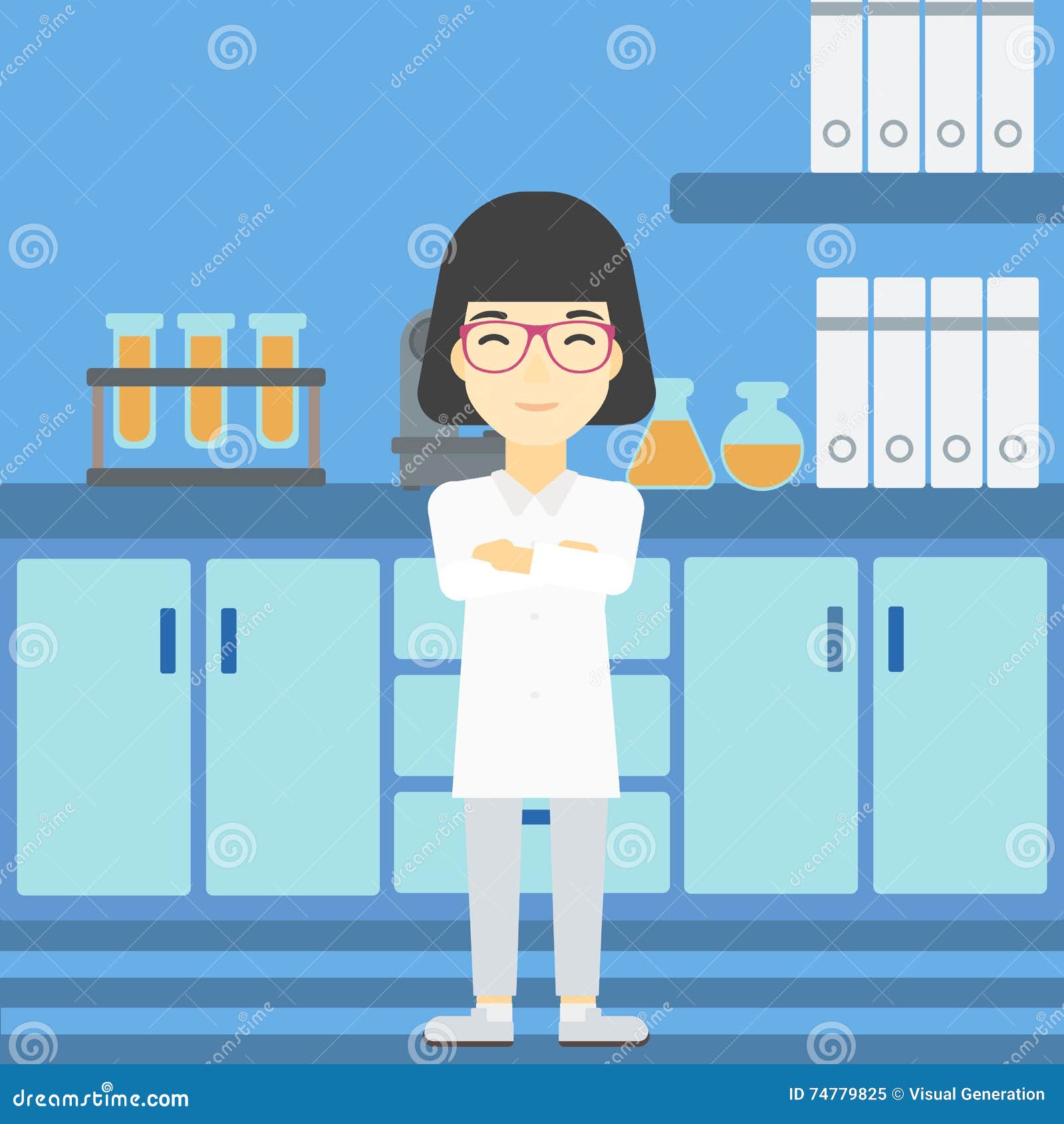Female Laboratory Assistant Vector Illustration. | CartoonDealer.com ...