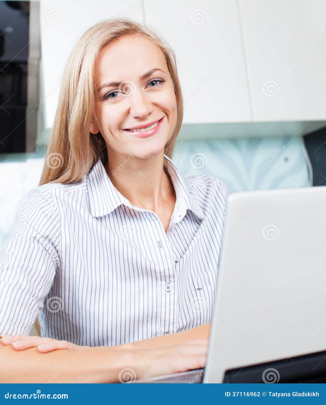 Female with laptop stock photo. Image of lifestyle, hair - 37116962