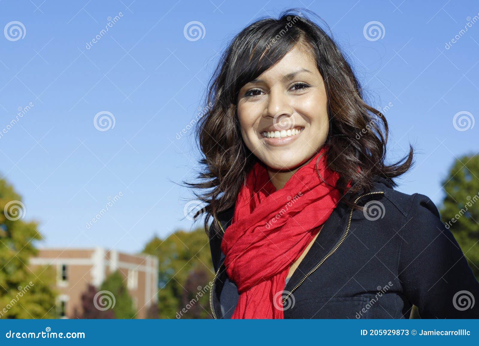 Female Latino College Student on Campus Stock Image - Image of college ...