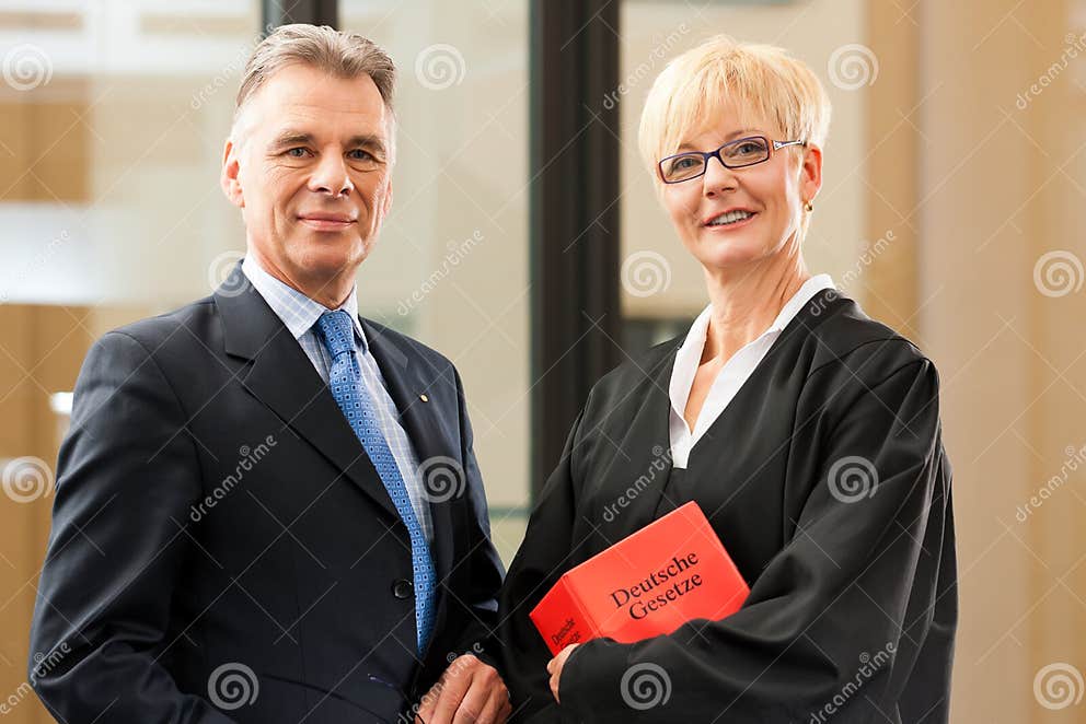 Female Lawyer with Civil Law Code and Client Stock Image - Image of ...