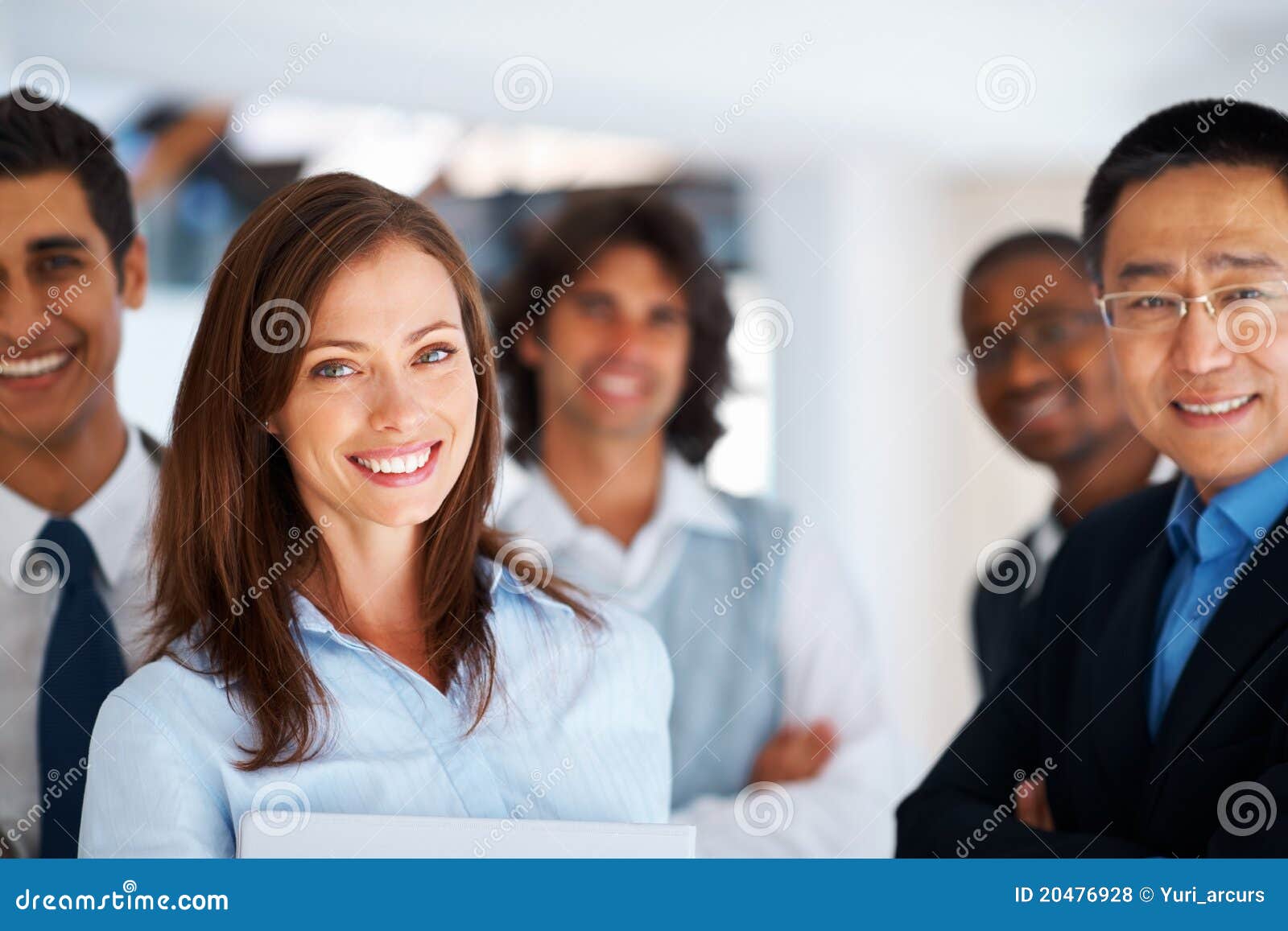 Female Leader Leading Her Team Stock Photo - Image of person, colleague ...