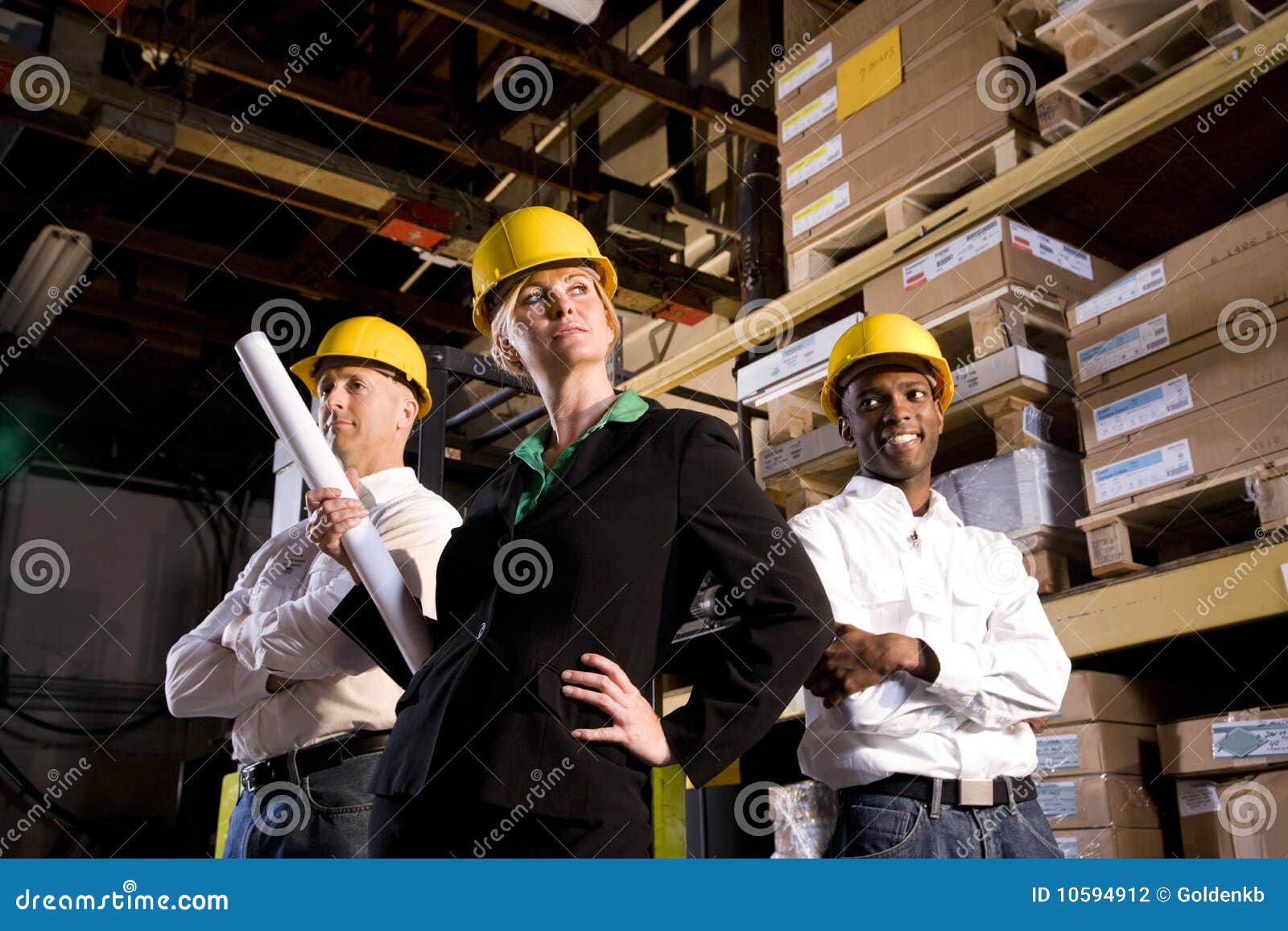 Female Leading Construction Crew Stock Photo - Image of adult, arms ...