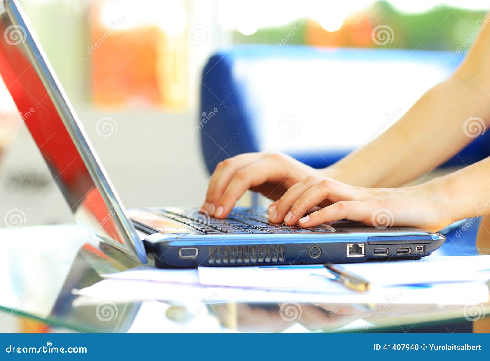 Female Learner Typing on the Keyboard Stock Photo - Image of office ...
