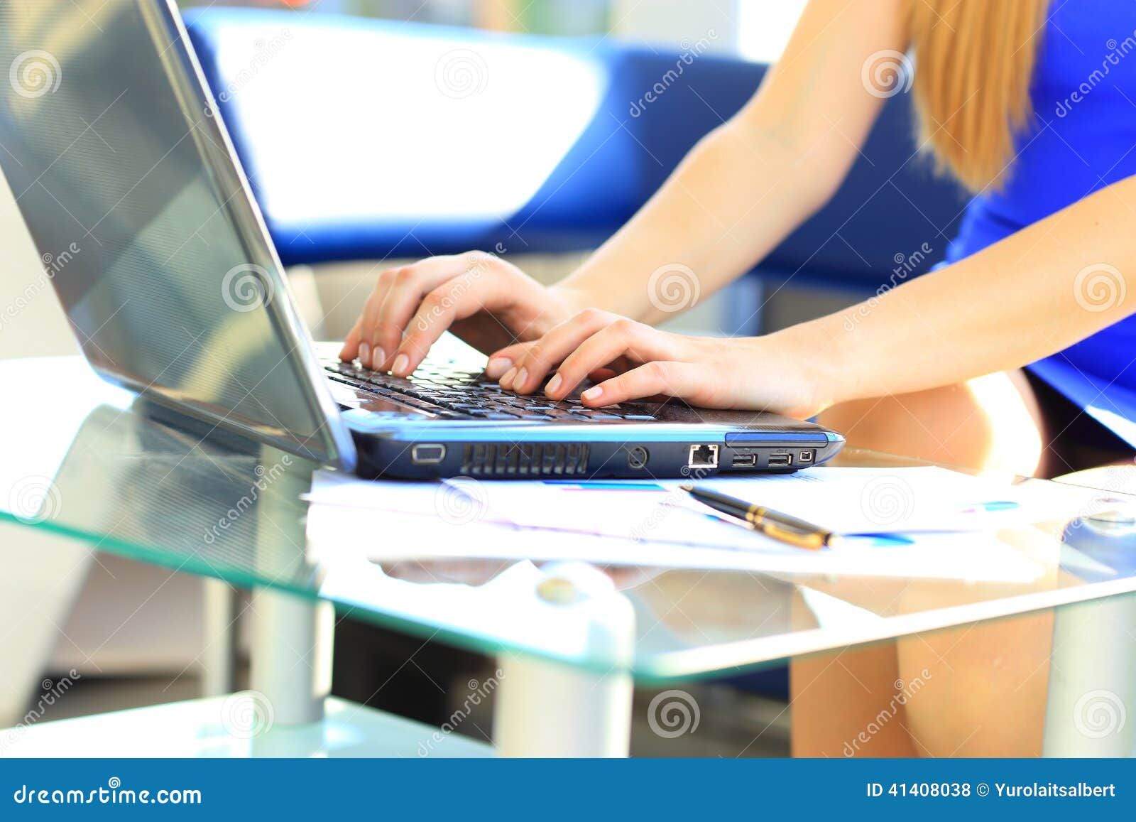 Female Learner Typing on the Keyboard Stock Photo - Image of hands ...