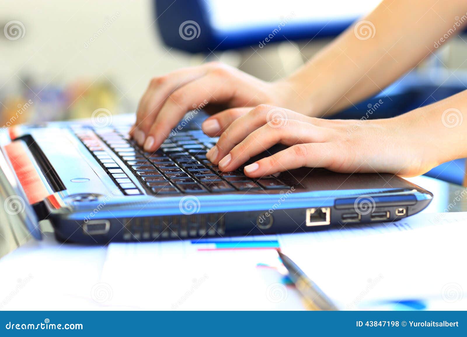 Female Learner Typing on the Laptop Keyboard Stock Photo - Image of ...