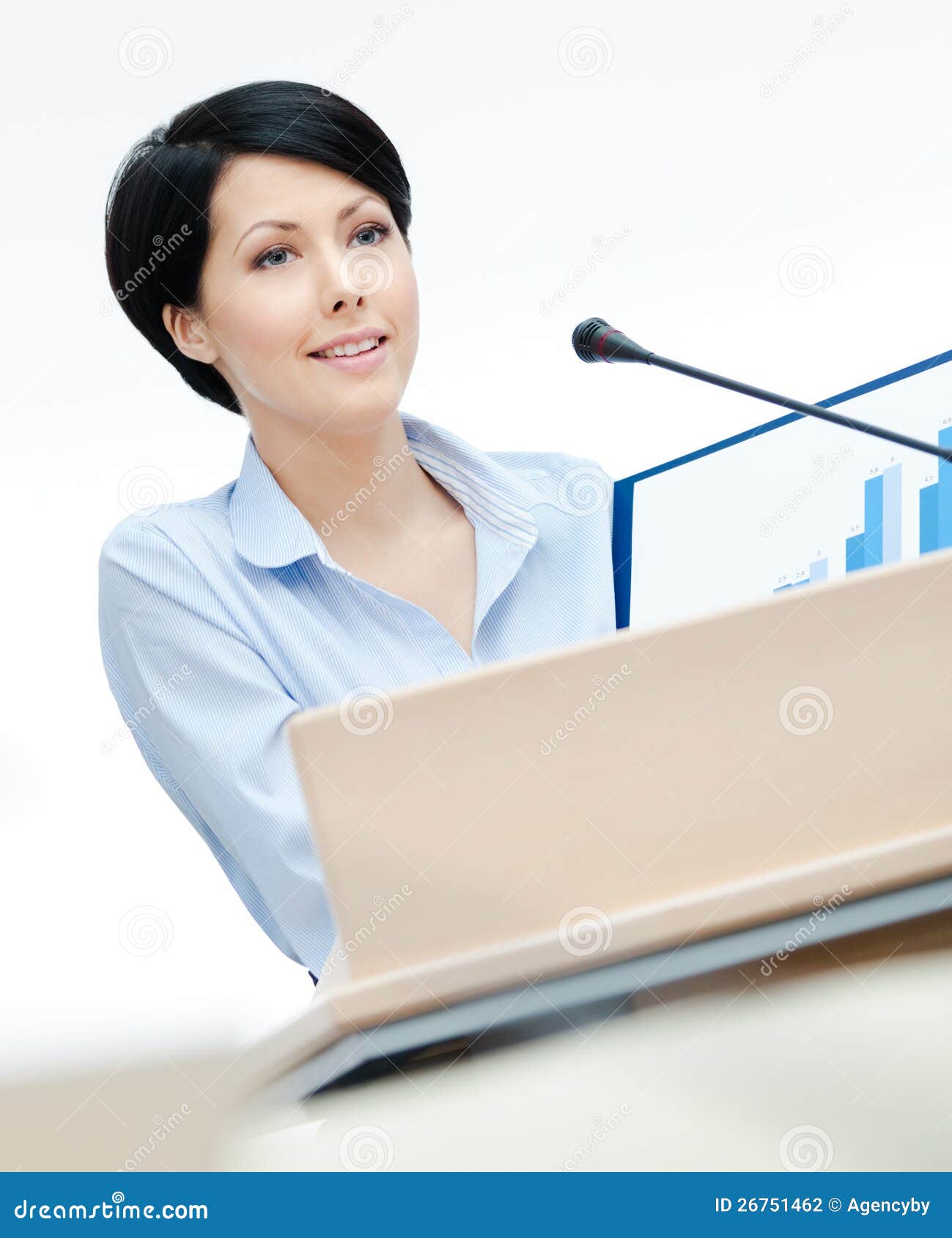 Female Lecturer at the Podium Stock Photo - Image of female ...