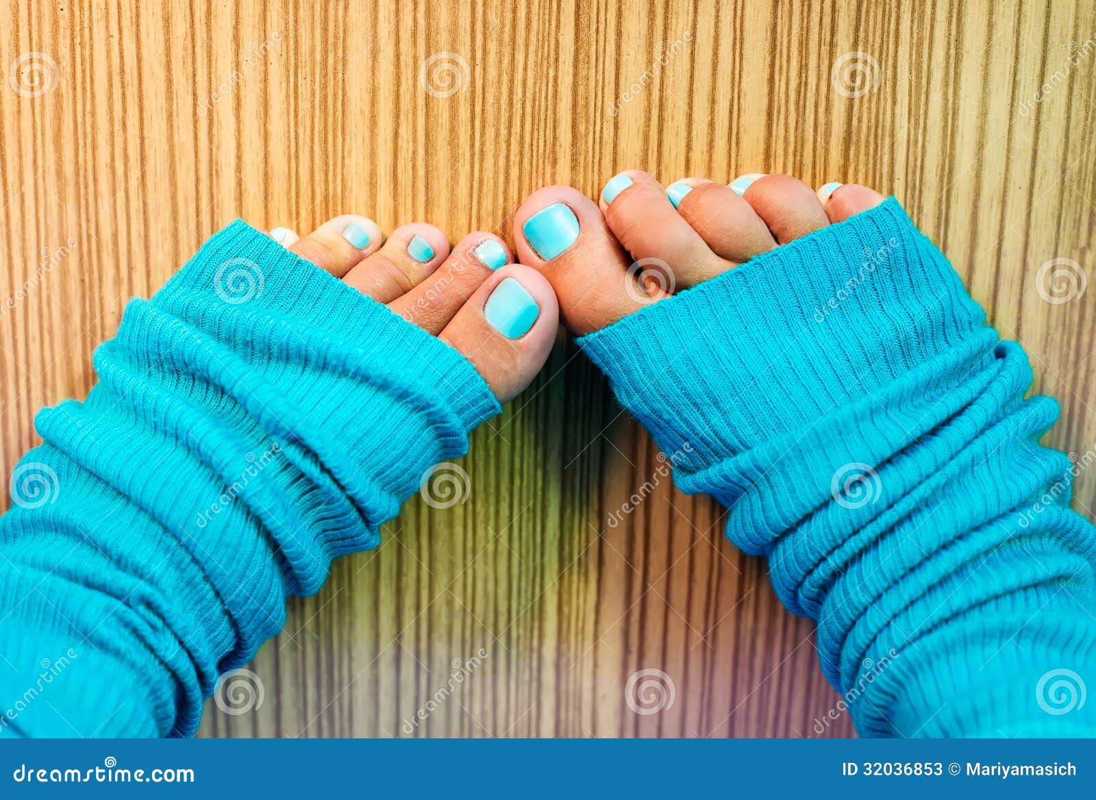 Female Legs with a Color Pedicure Stock Image - Image of teenage ...