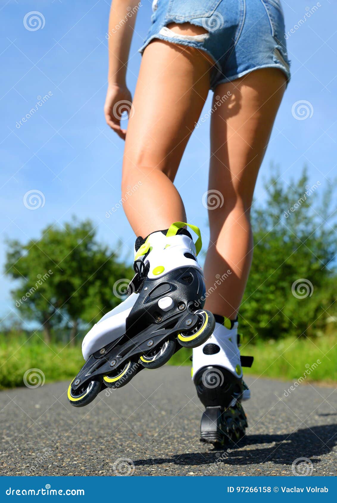Female Legs in Inline Skates. Stock Photo - Image of person, fitness ...