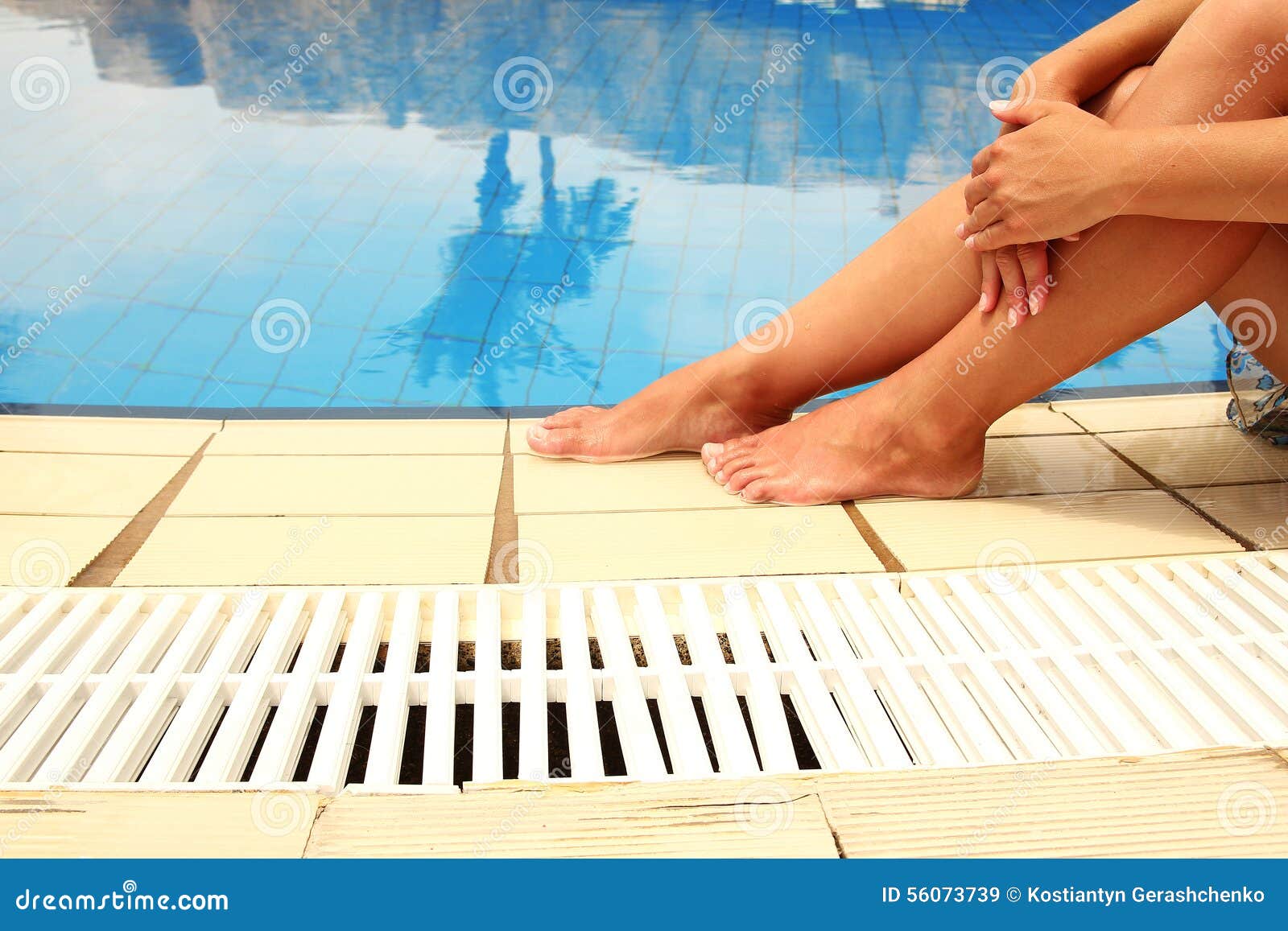 Female Legs in the Pool Water Stock Image - Image of girl, blue: 56073739