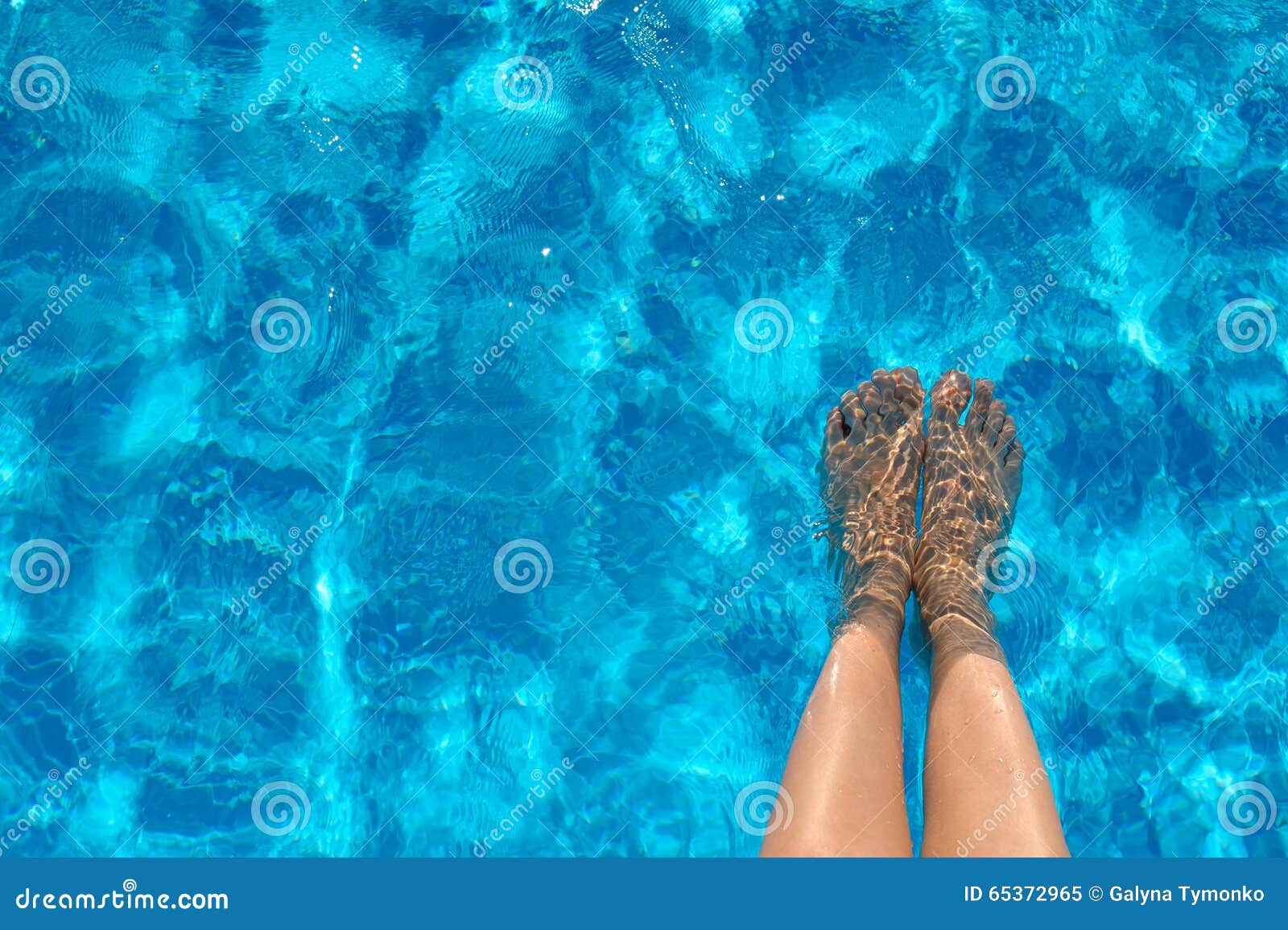 Female Legs in the Pool Water in Summer Stock Image - Image of foot ...
