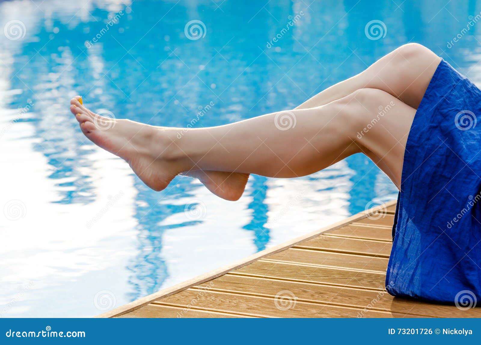Female Legs in the Pool Water Stock Photo - Image of refreshment ...