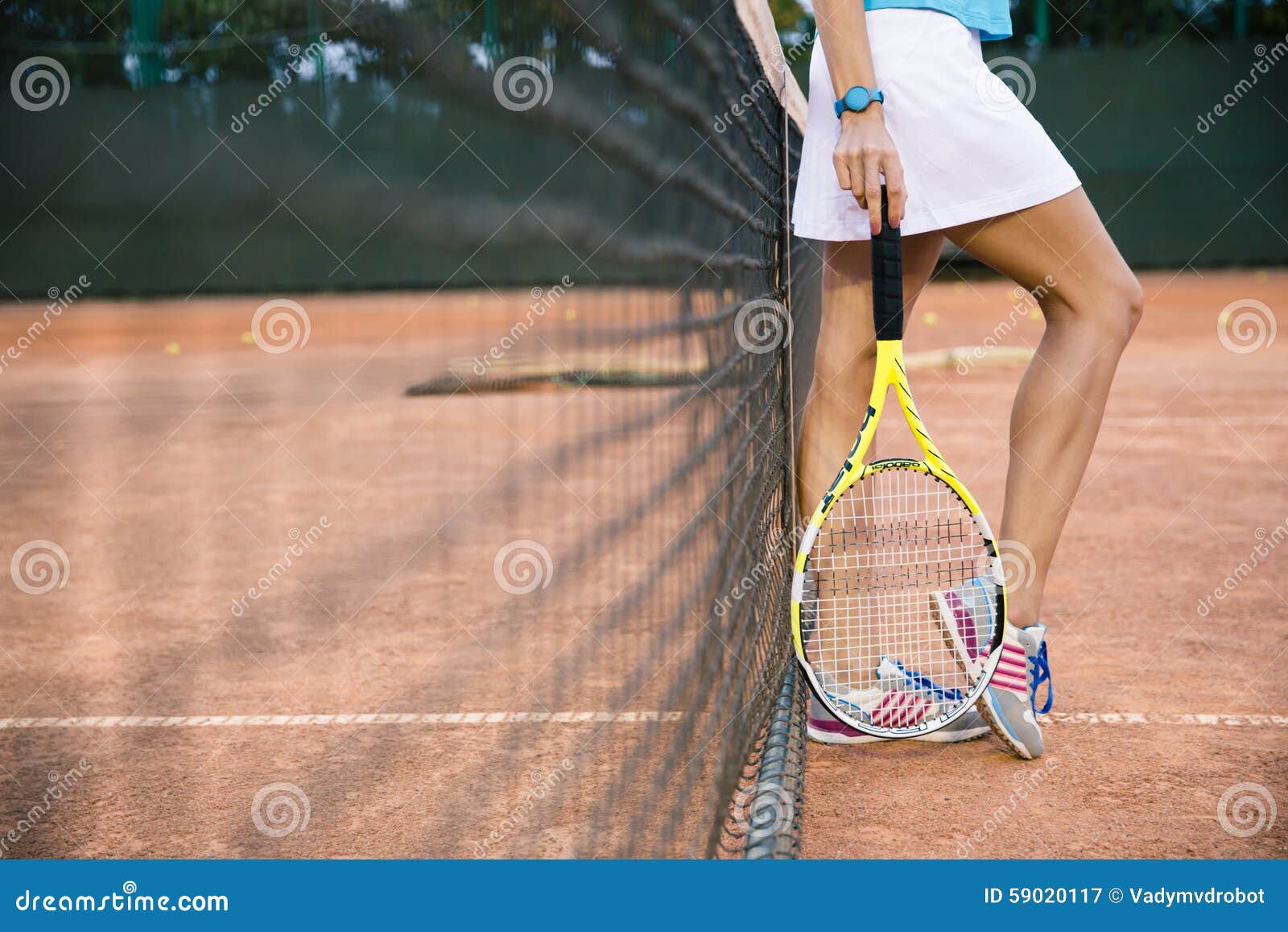 Female legs with racket stock image. Image of racket - 59020117