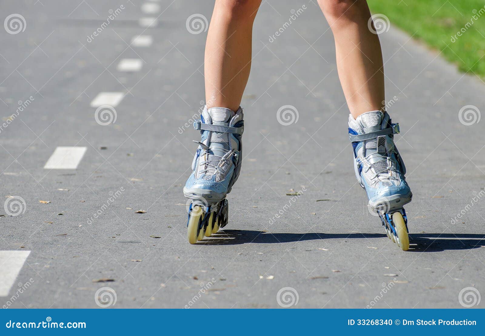 Female Legs in Roller Blades Stock Photo - Image of fast, movement ...