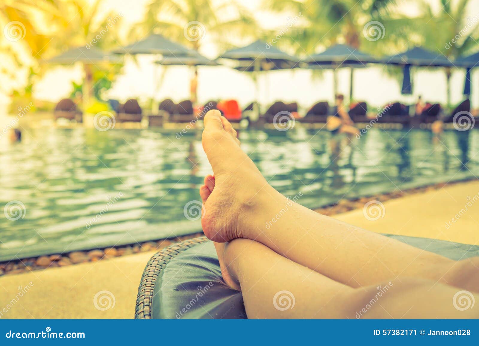 Female Legs in the Swimming Pool ( Filtered Image Process Stock Image ...