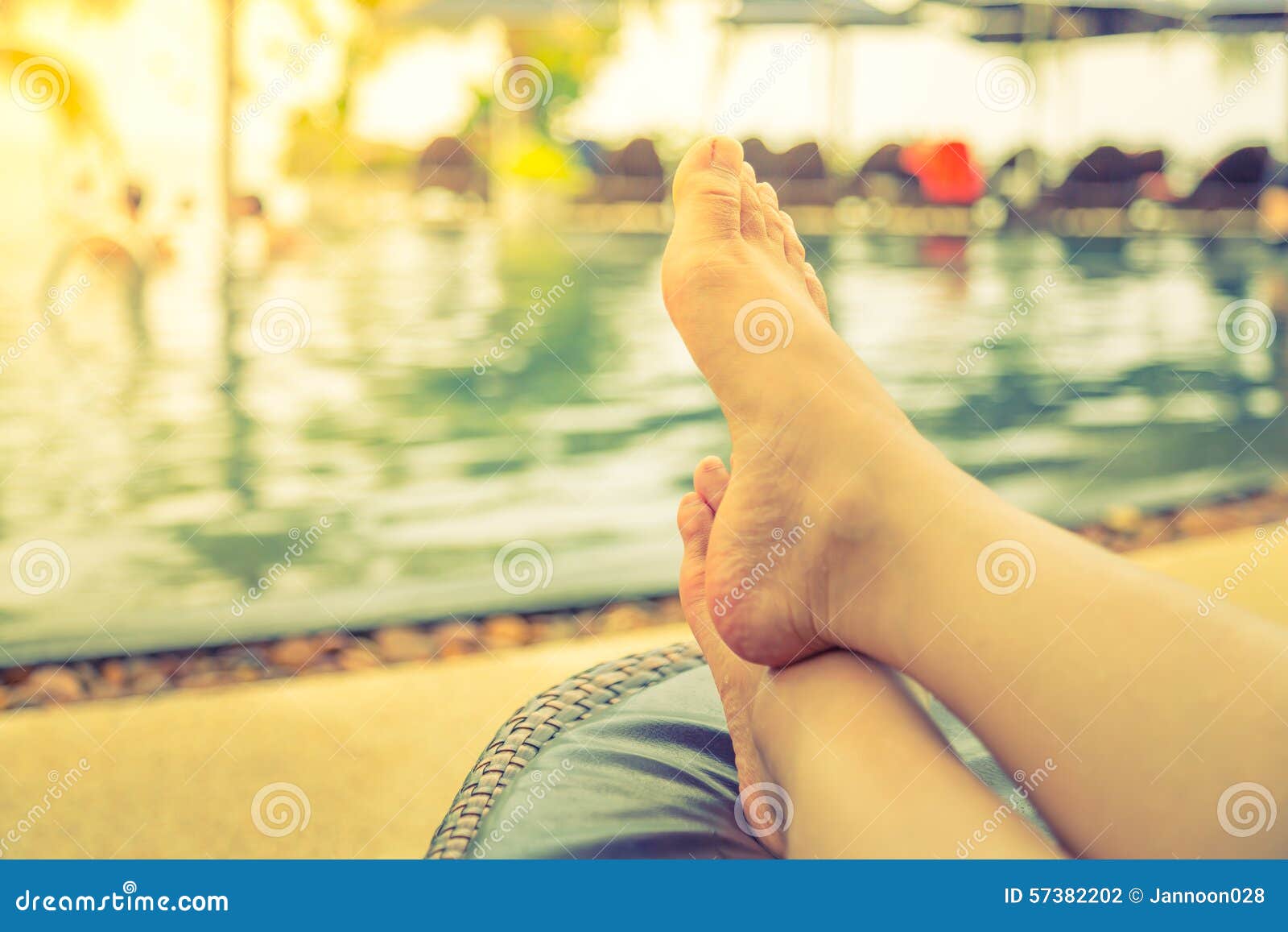 Female Legs in the Swimming Pool ( Filtered Image Process Stock Photo ...