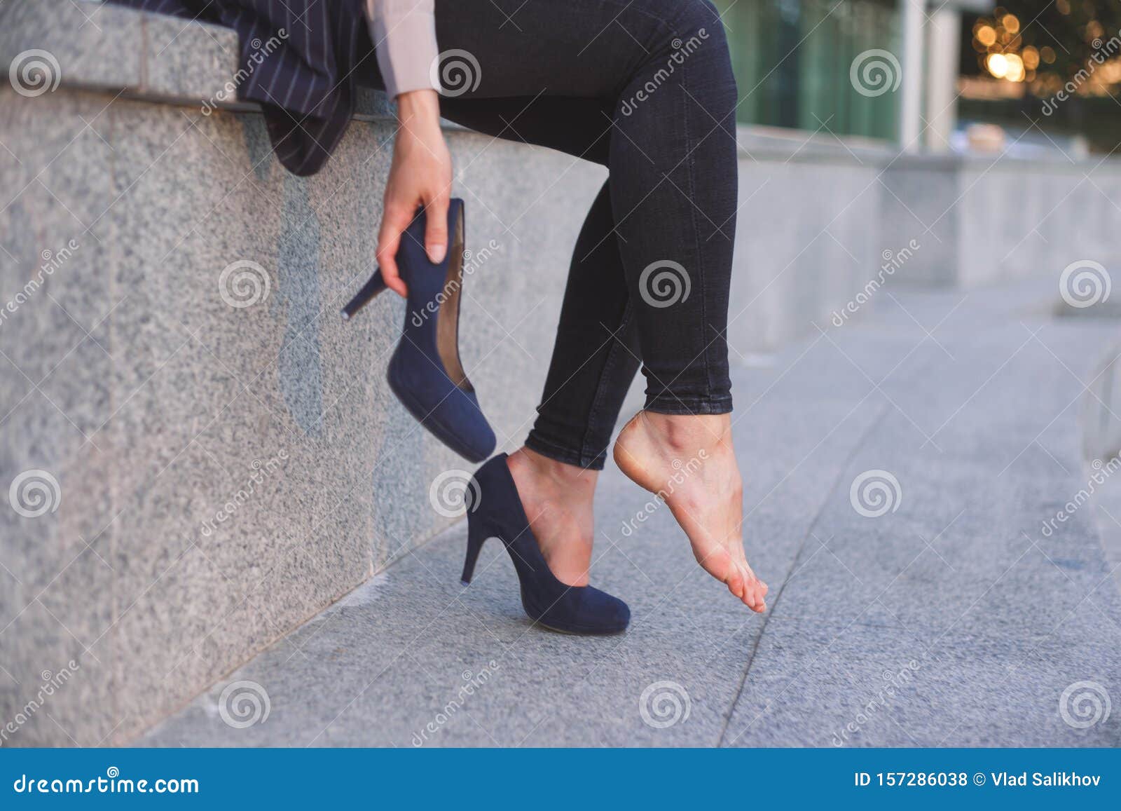 Female legs tired of heels stock photo. Image of high - 157286038