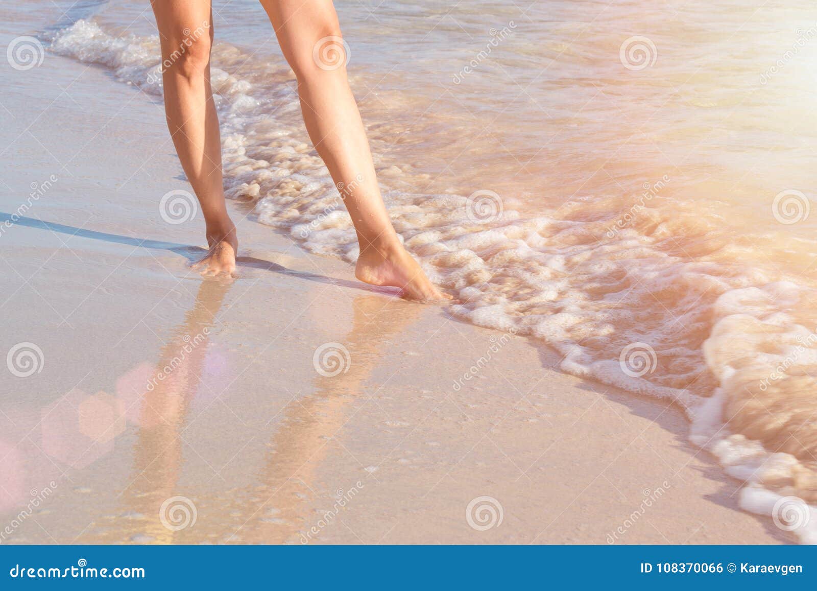 Female Legs Walking on the Beach Stock Photo - Image of nature, legs ...