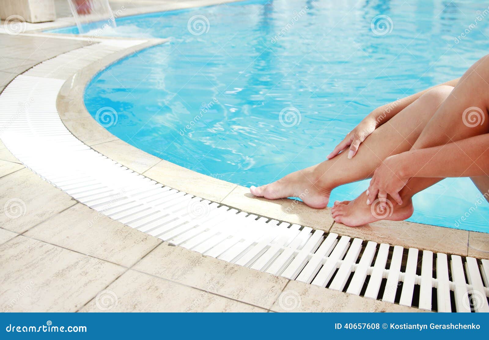 Female Legs in the Water Pool Stock Photo - Image of water, small: 40657608