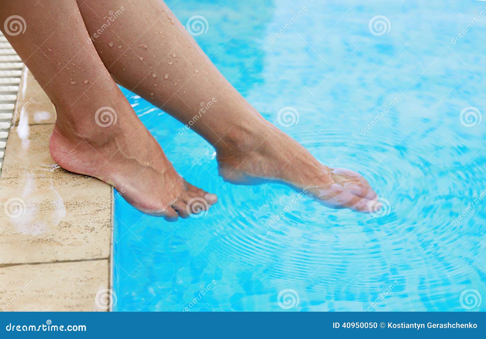Female Legs in the Water Pool Stock Photo - Image of healthy ...