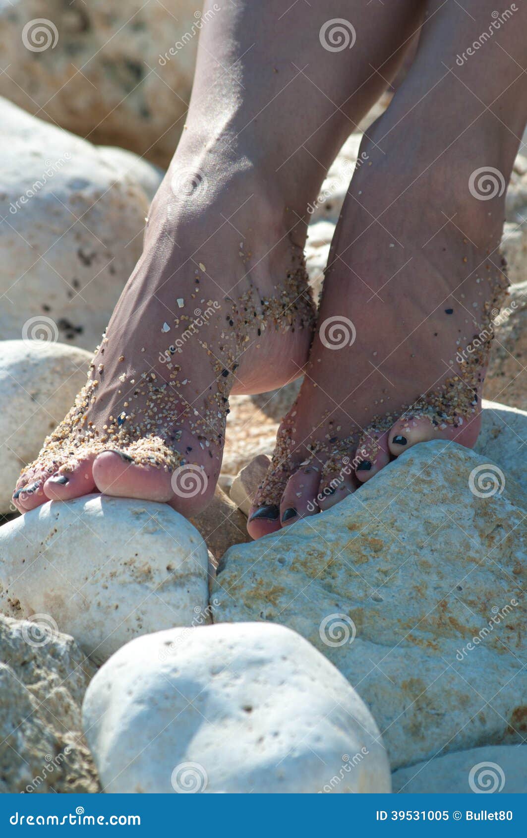 Female Legs on the White Stones Stock Image - Image of white, stones ...