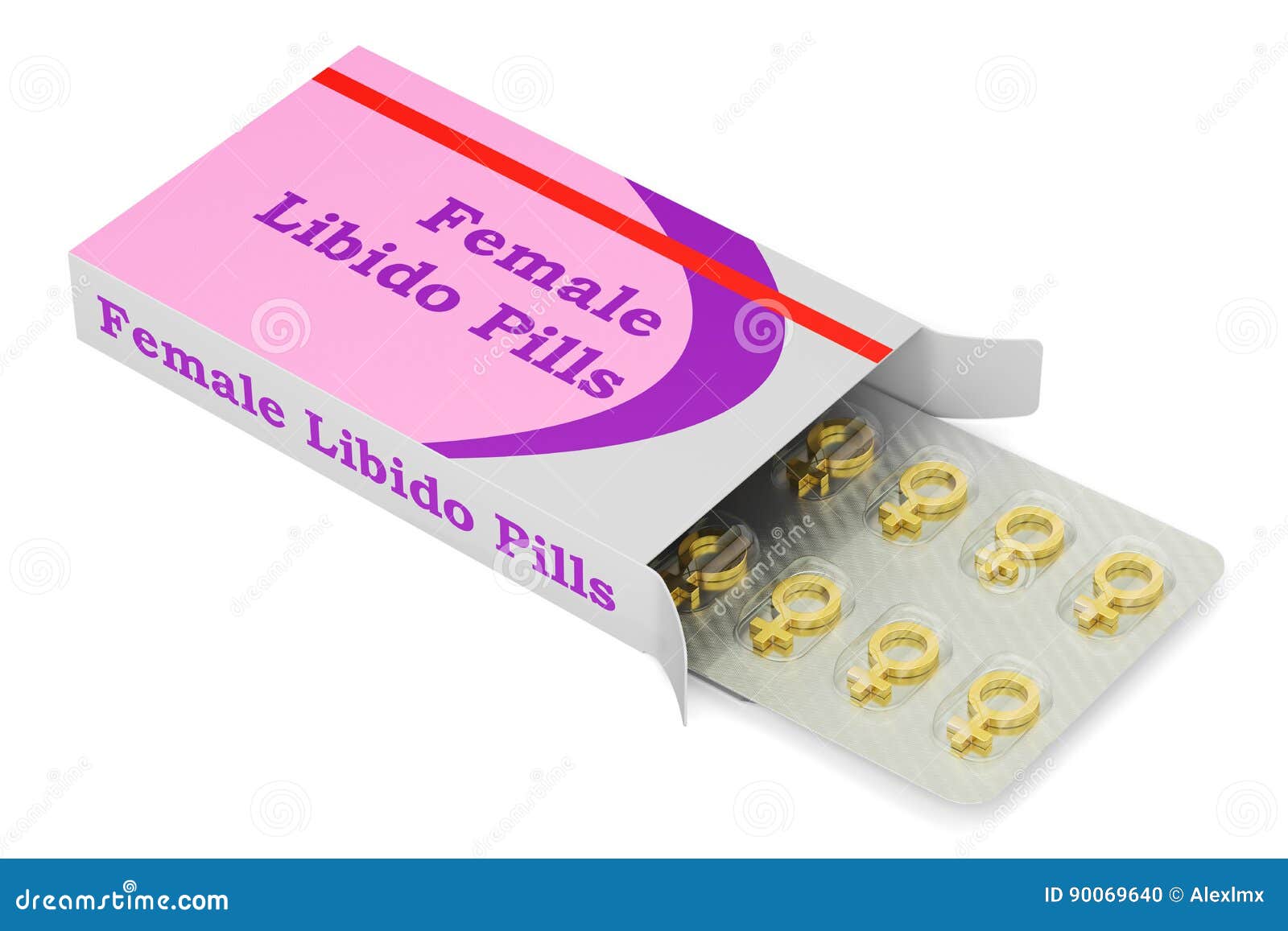 Female libido pills, 3D stock illustration. Illustration of medication ...