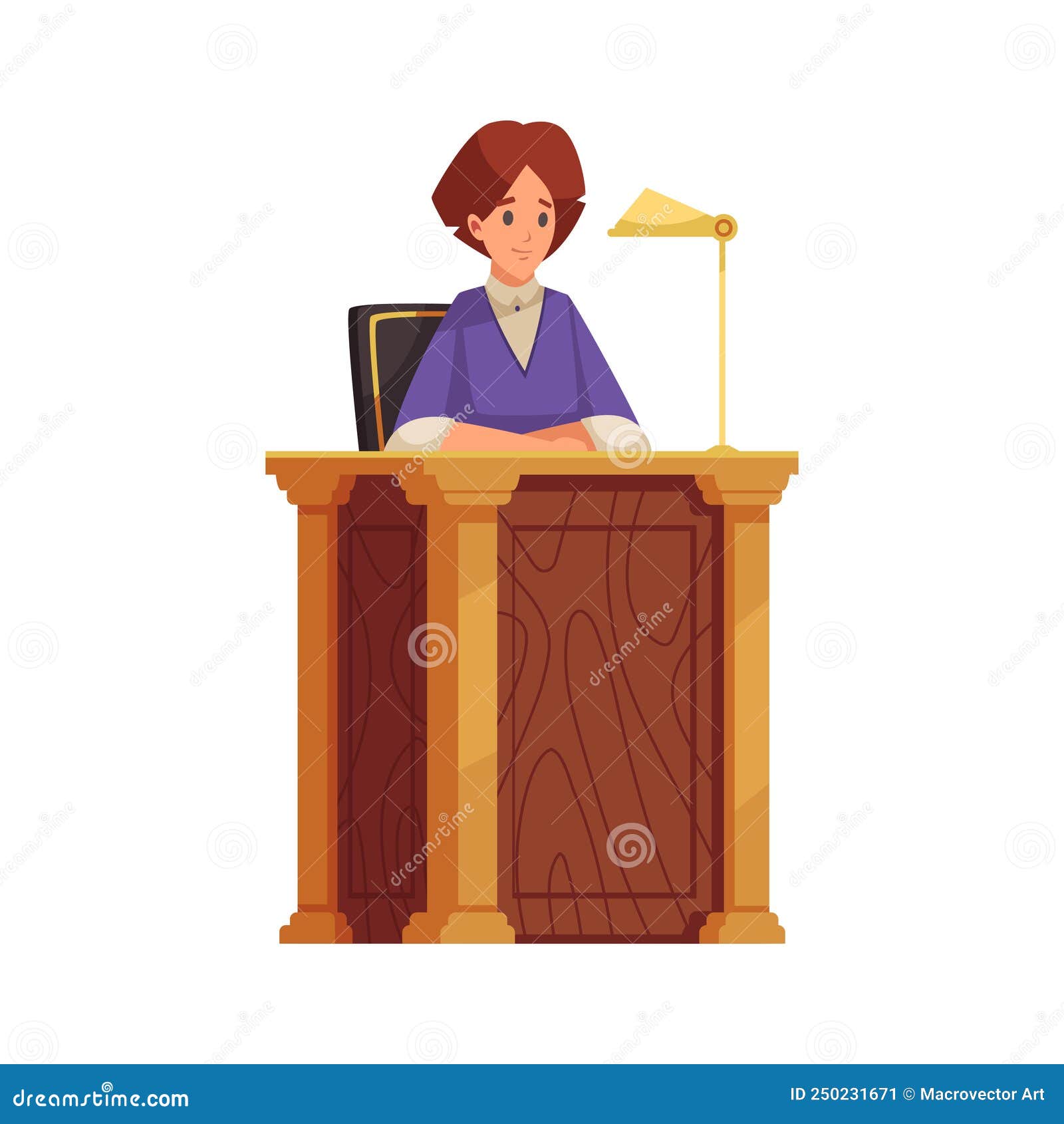 Female Librarian Worker Composition Stock Vector - Illustration of ...