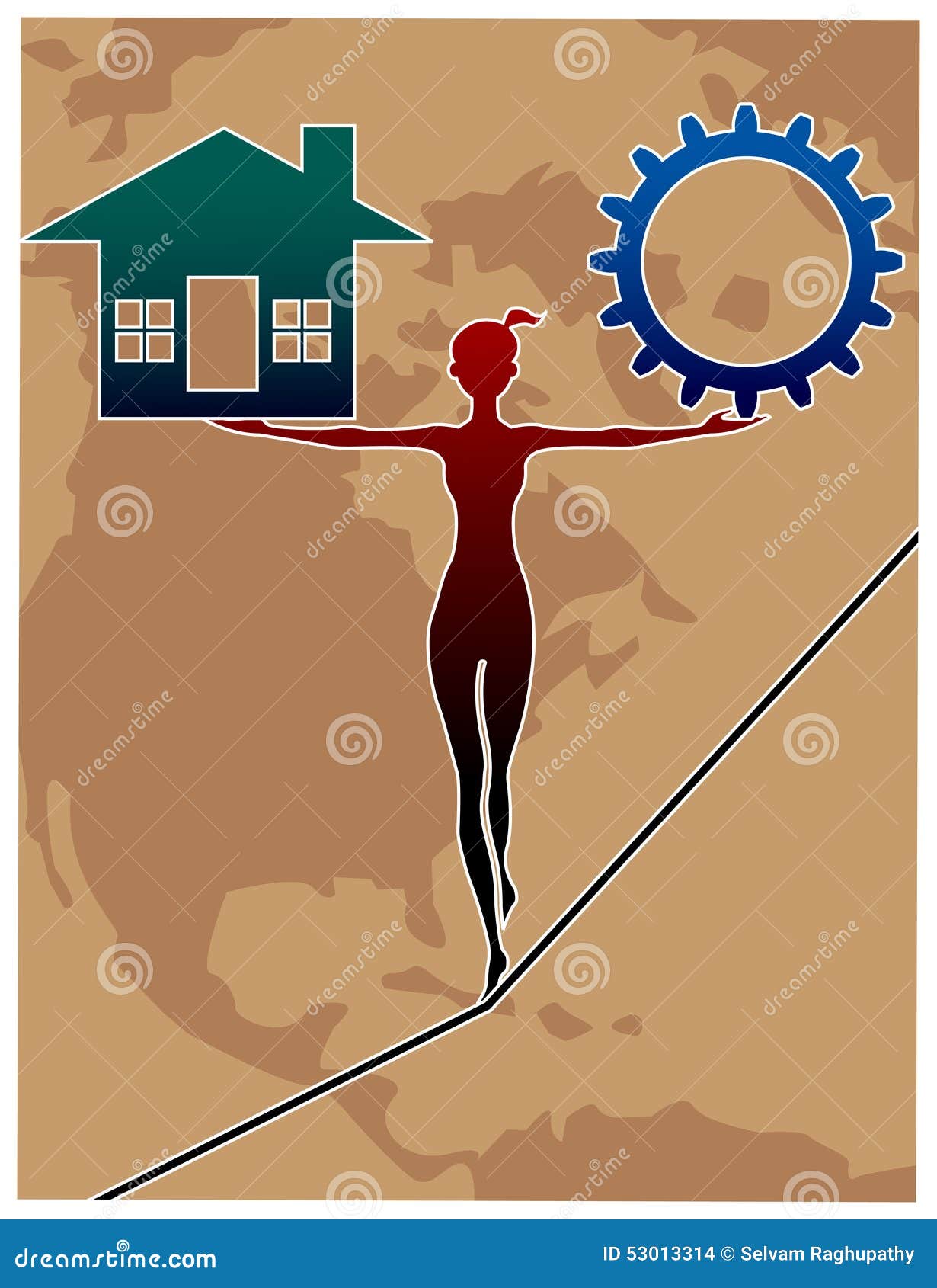 Female life balance stock vector. Illustration of active - 53013314