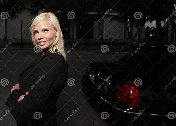Female limo driver stock photo. Image of pleased, outside - 9578102