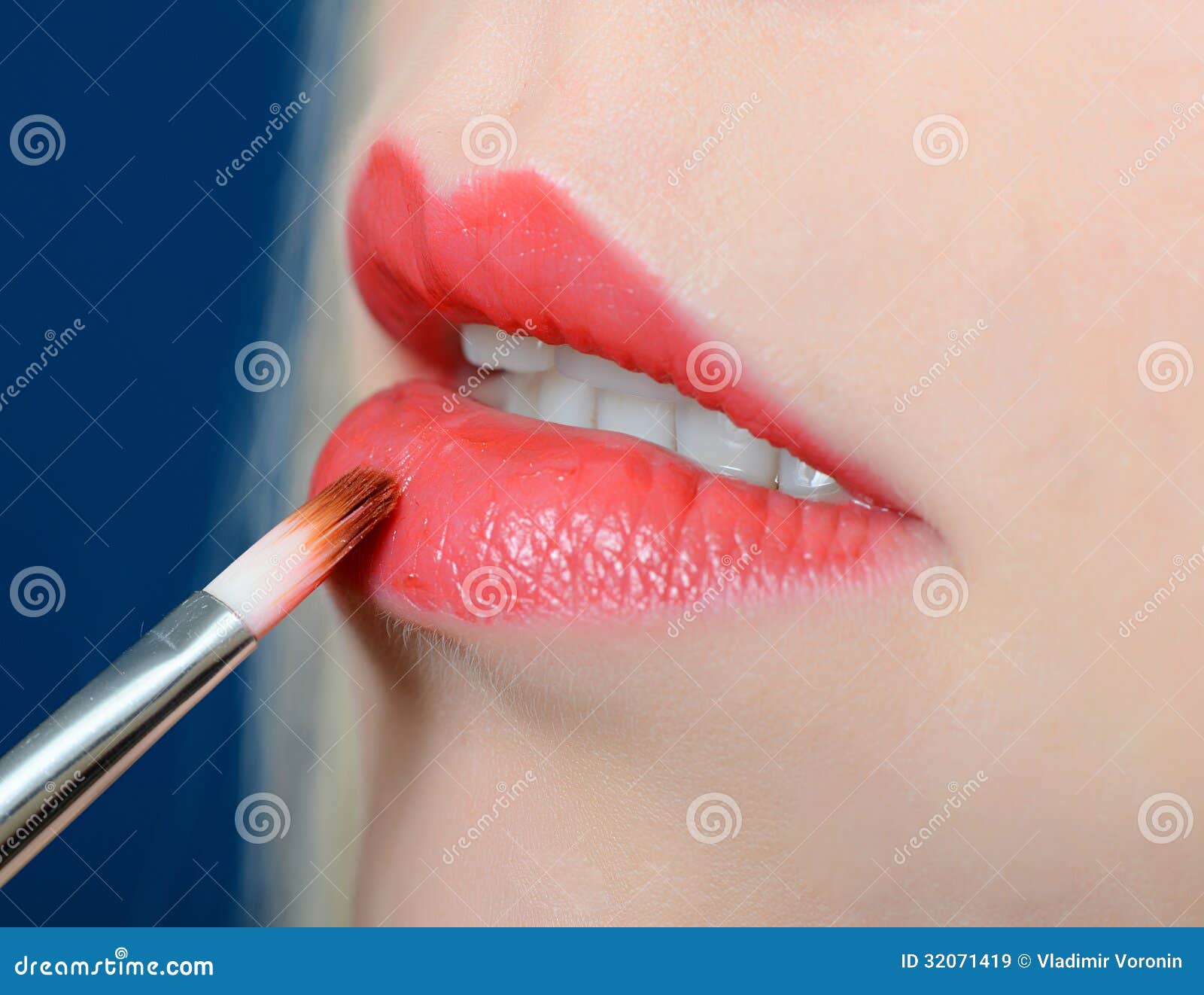 Female Lips Close Up with Lipstick Stock Image - Image of sexual ...