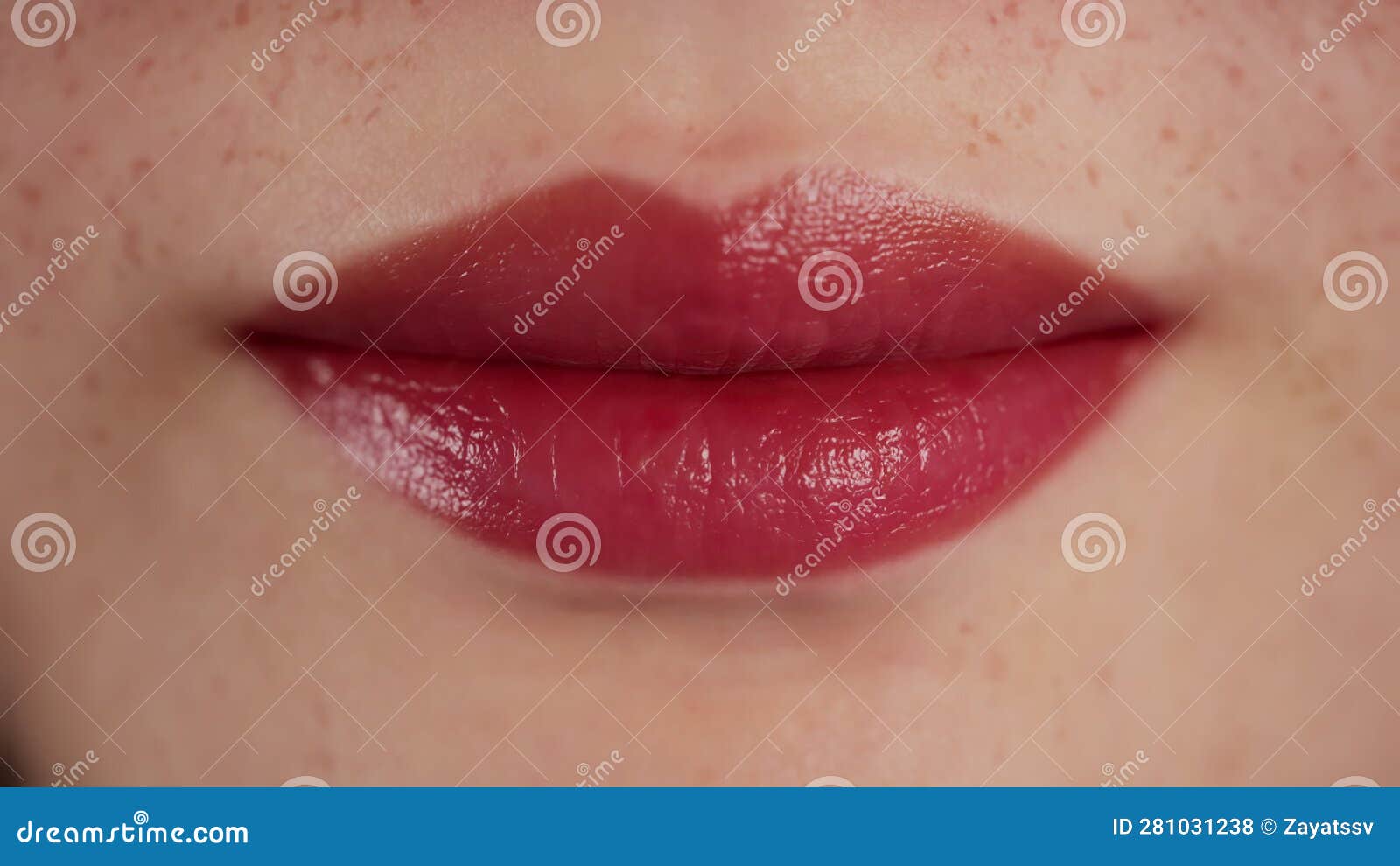 Female Lips Closeup, Studio Light, 3D Render Stock Footage - Video of ...