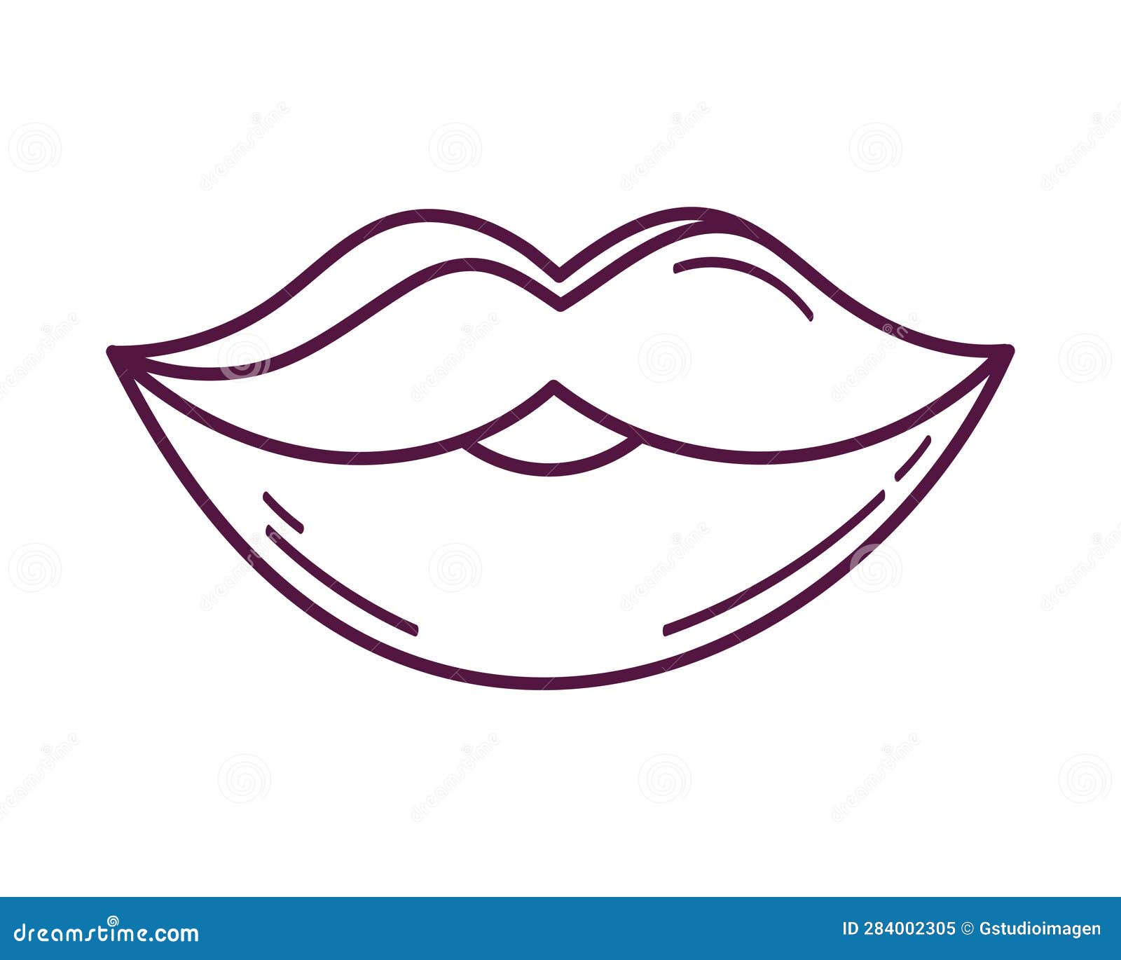 Female lips doodle stock vector. Illustration of design - 284002305