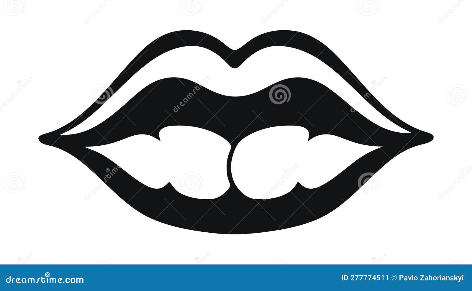 Female Lips Isolated on a White Background. Vector Illustration Stock ...