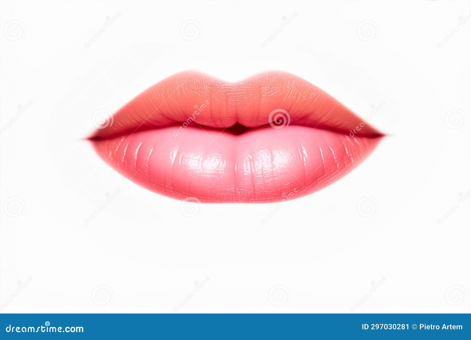 Female Lips Make Up on a White Background Stock Image - Image of female ...