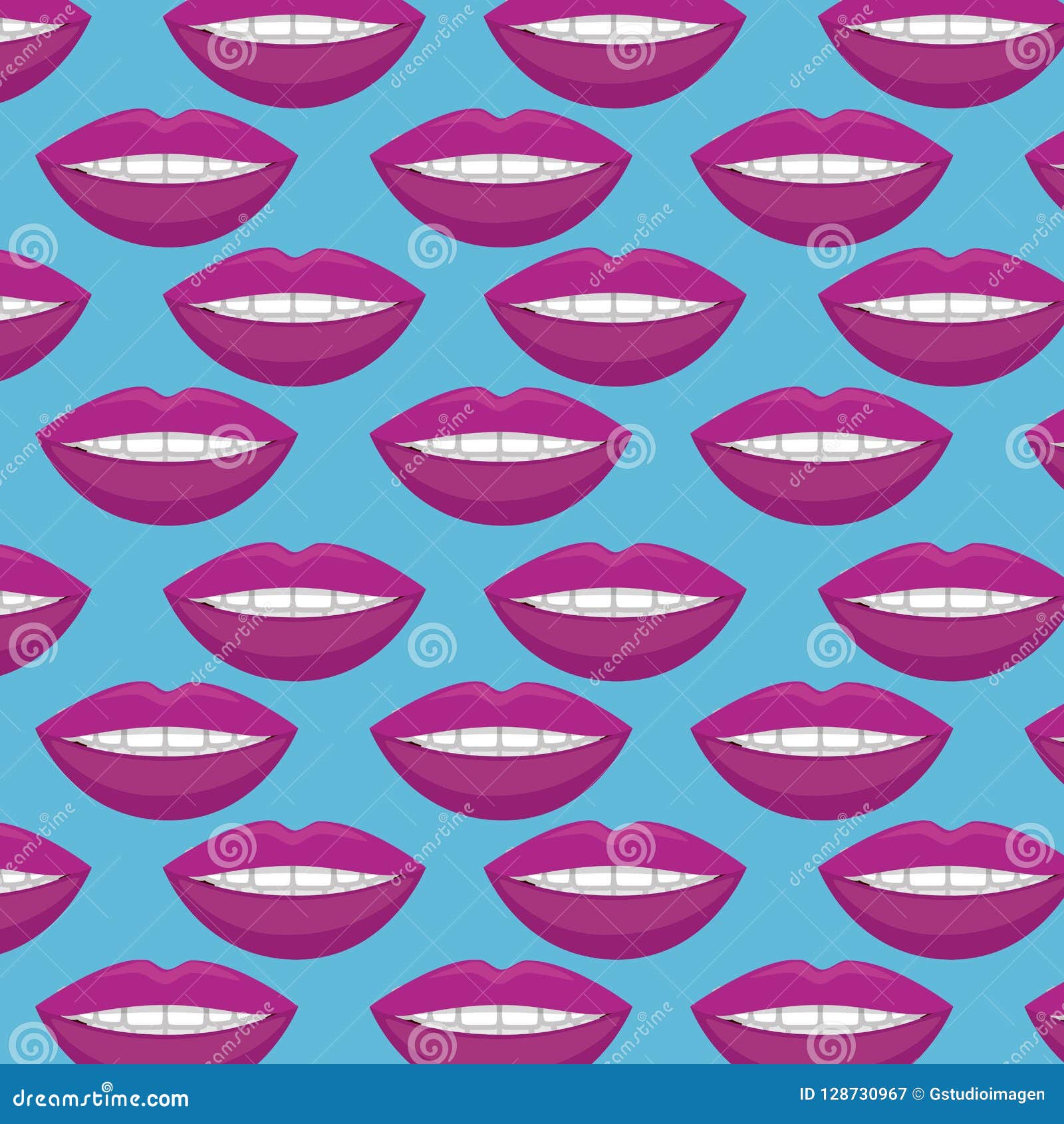Female Lips Pattern Background Stock Vector - Illustration of decor ...