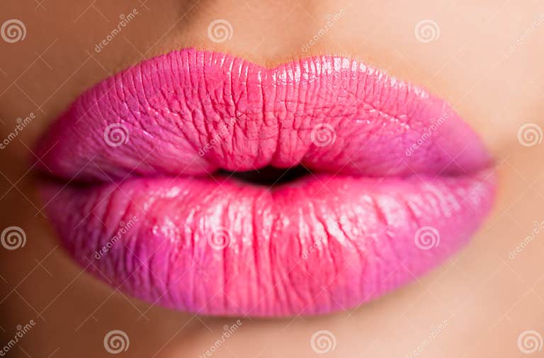 Female lips pink stock image. Image of kiss, lipstick - 24557597