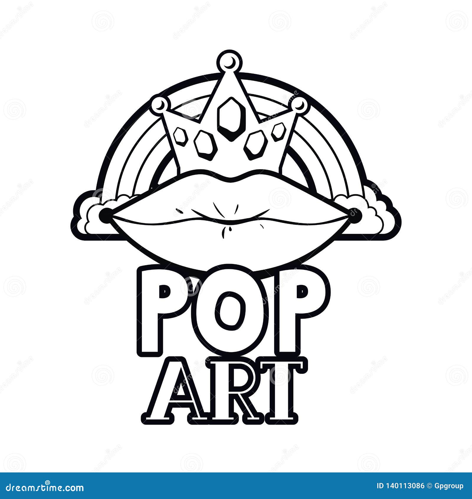 Female Lips Pop Art Style Isolated Icon Stock Vector Illustration Of