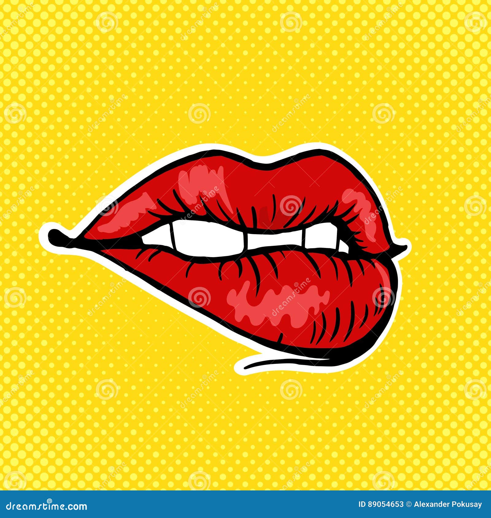 Female Lips Pop Art Style Vector Illustration Stock Vector ...